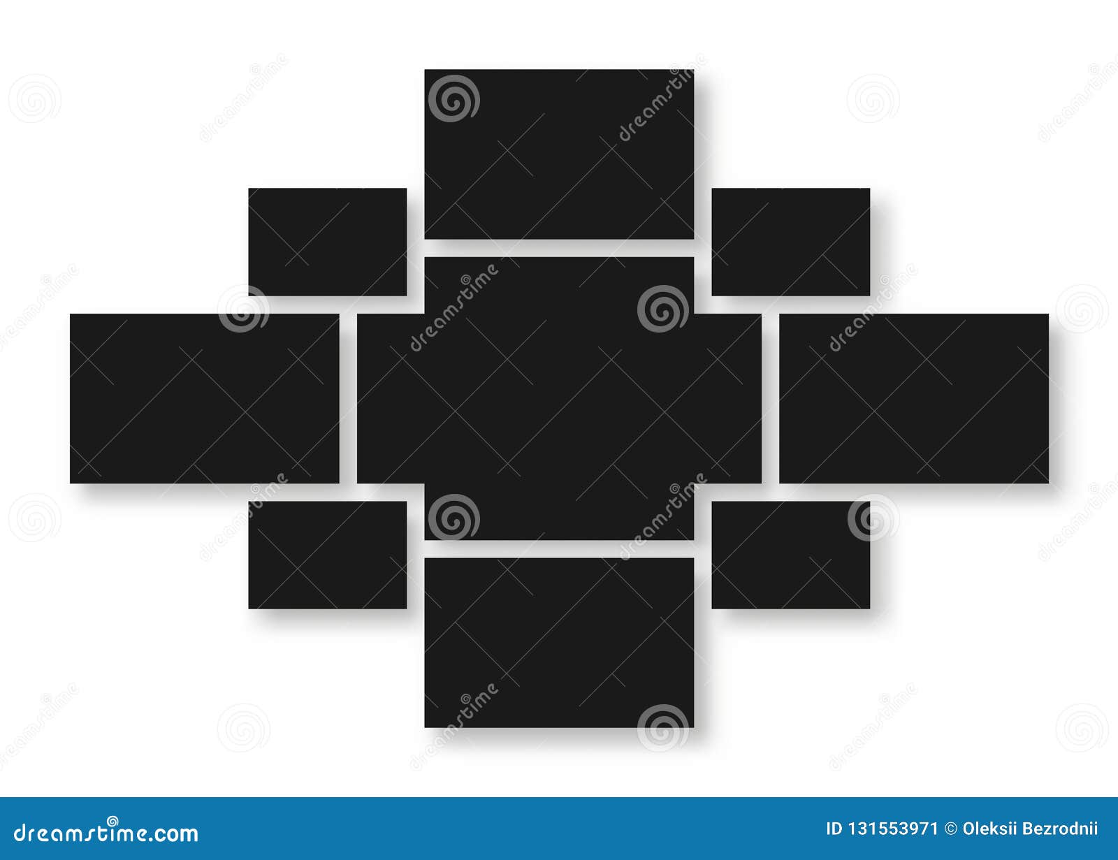 Photo Collage Template, Empty Mockup For Photo Montage. Photo Frame ...