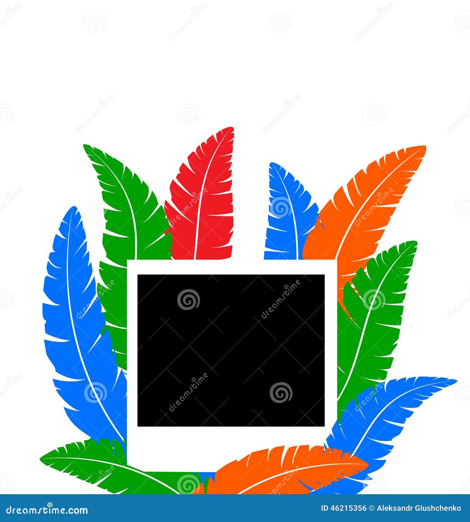 Photo Frame with Colored Feathers Stock Vector - Illustration of ...