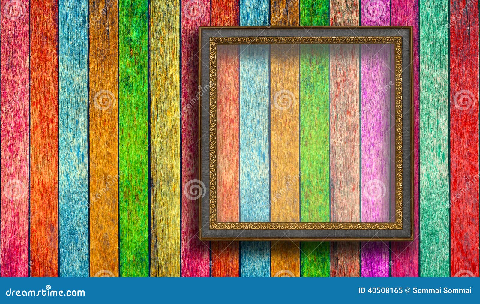 Photo Frame on Colorful Wood Stock Image - Image of vintage, rustic ...