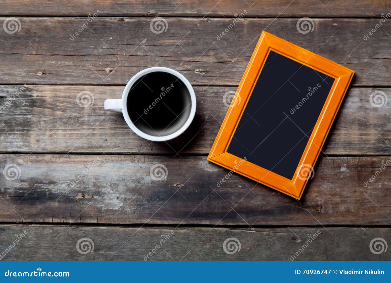 Photo Frame and Cup of Coffee Stock Image - Image of drink, wooden ...