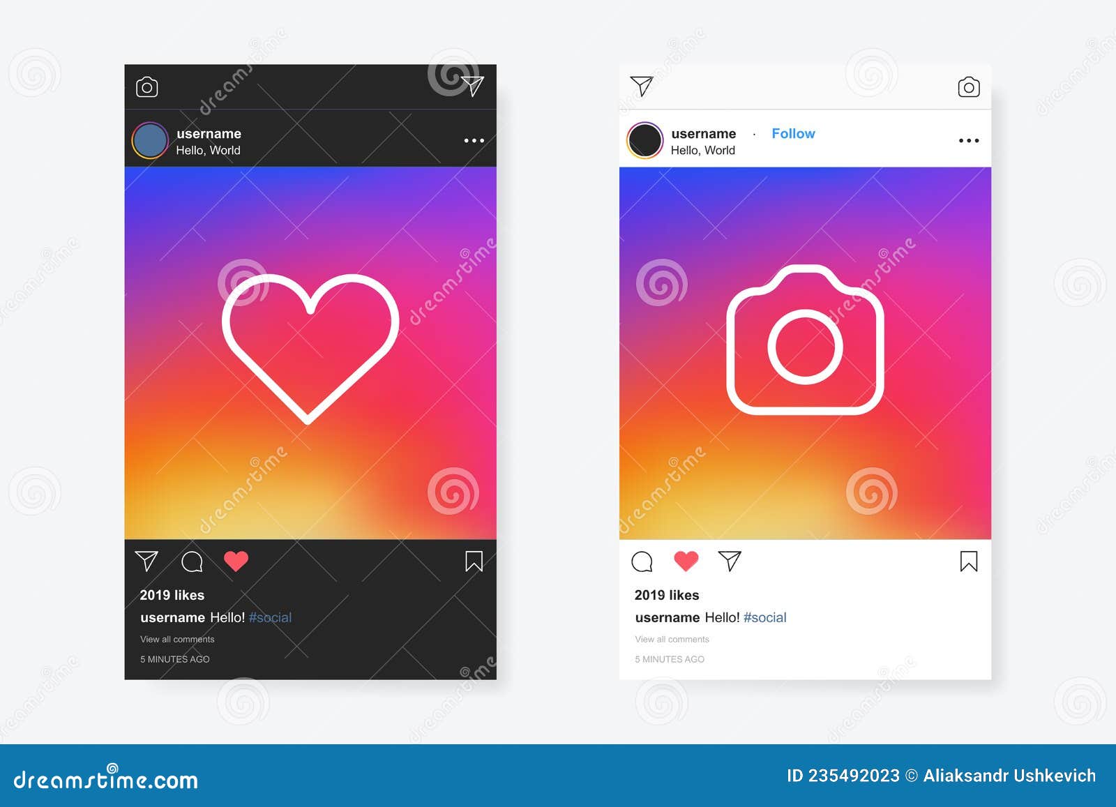 Social Media Network Post Template Stock Vector - Illustration of ...