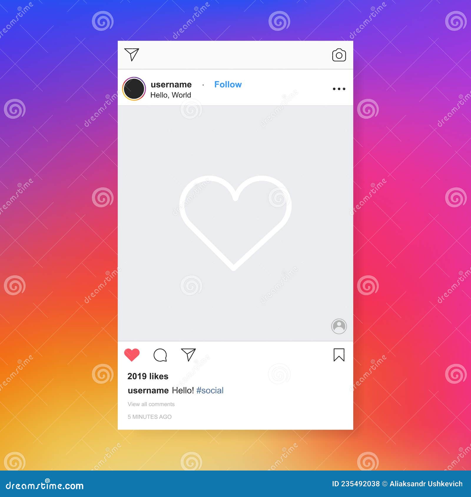 Social Media Network Post Template Stock Vector - Illustration of ...