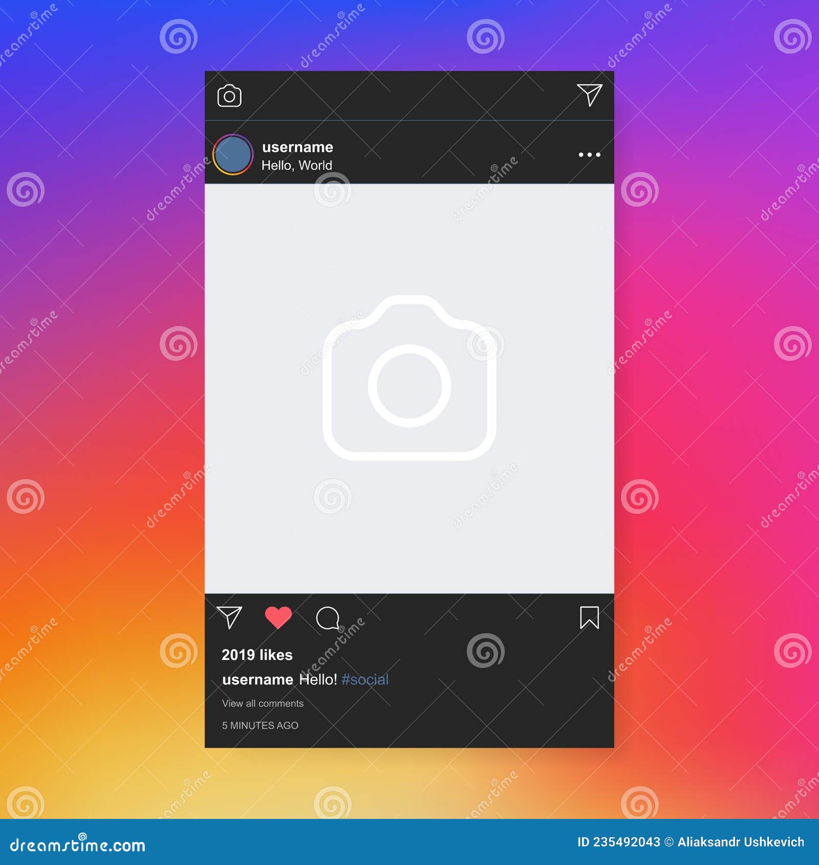 Social Media Network Post Template Stock Vector - Illustration of ...