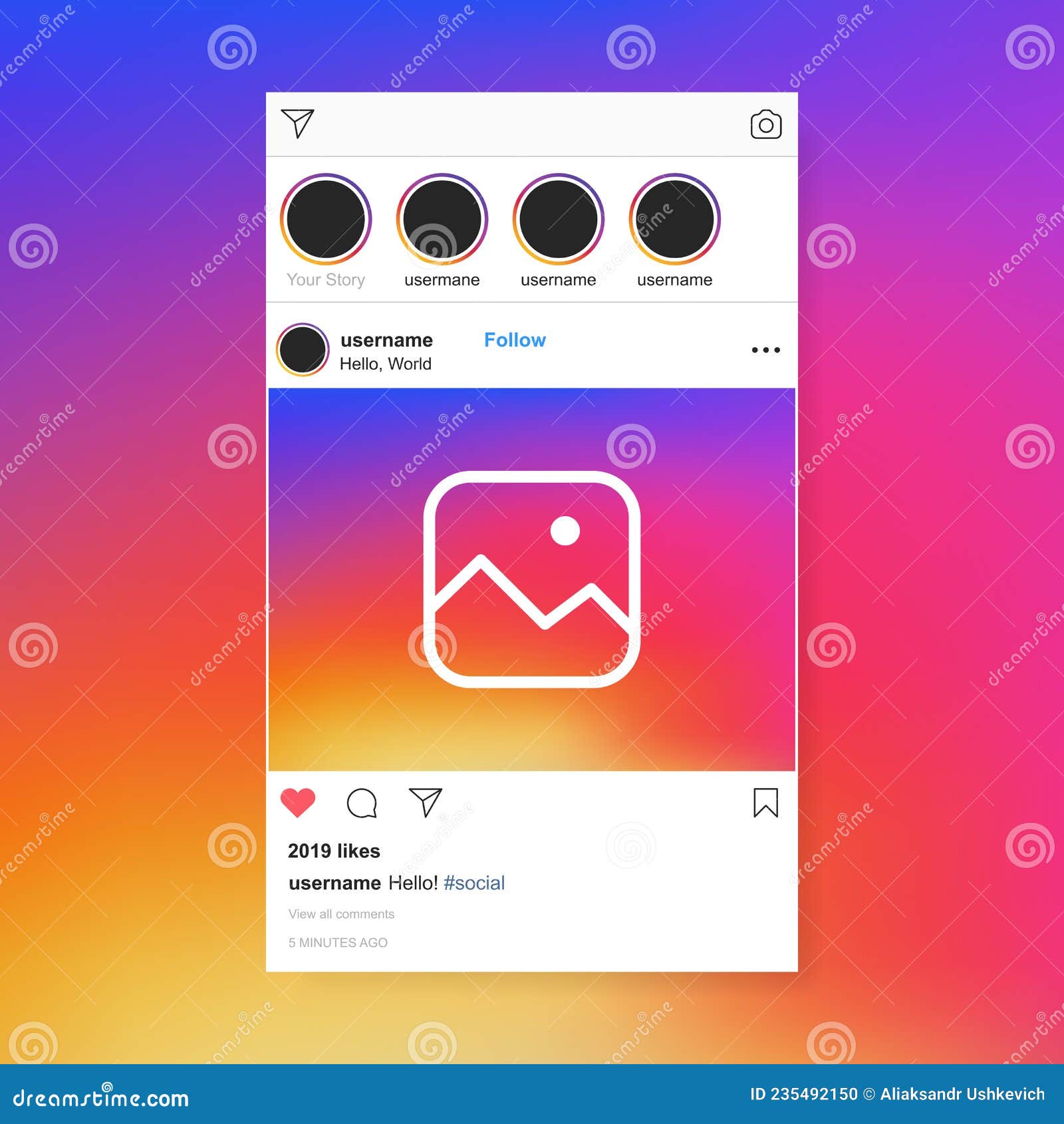 Social Media Network Post Template Stock Vector - Illustration of ...