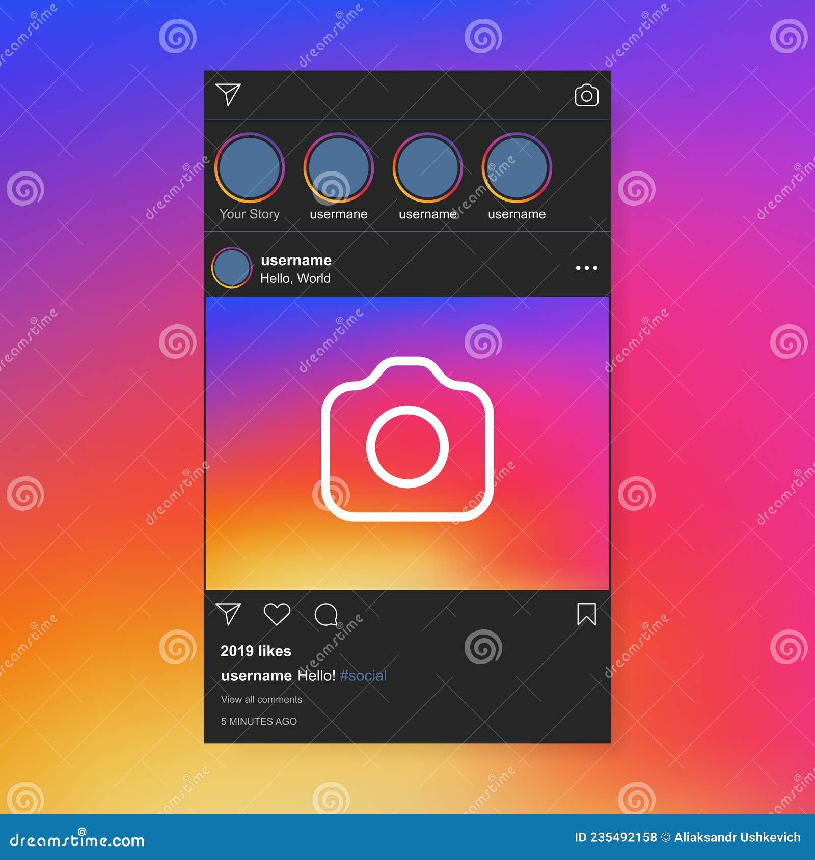 Social Media Network Post Template Stock Vector - Illustration of ...