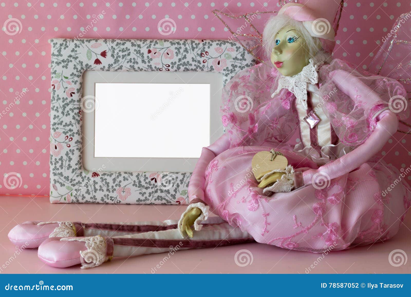 Photo Frame with Fairy in Pink Stock Photo - Image of classic, peas ...