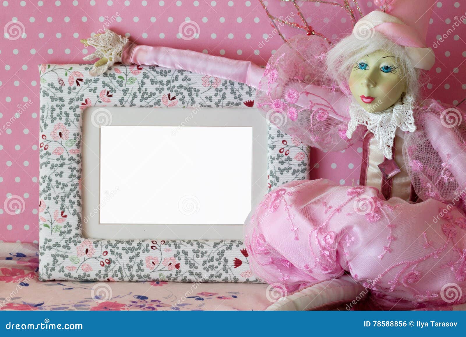 Photo Frame with Fairy in Pink Stock Photo - Image of insert, magic ...