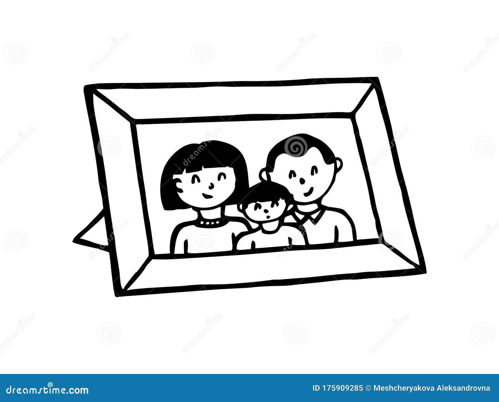 PHOTO FRAME with FAMILY stock illustration. Illustration of vintage ...