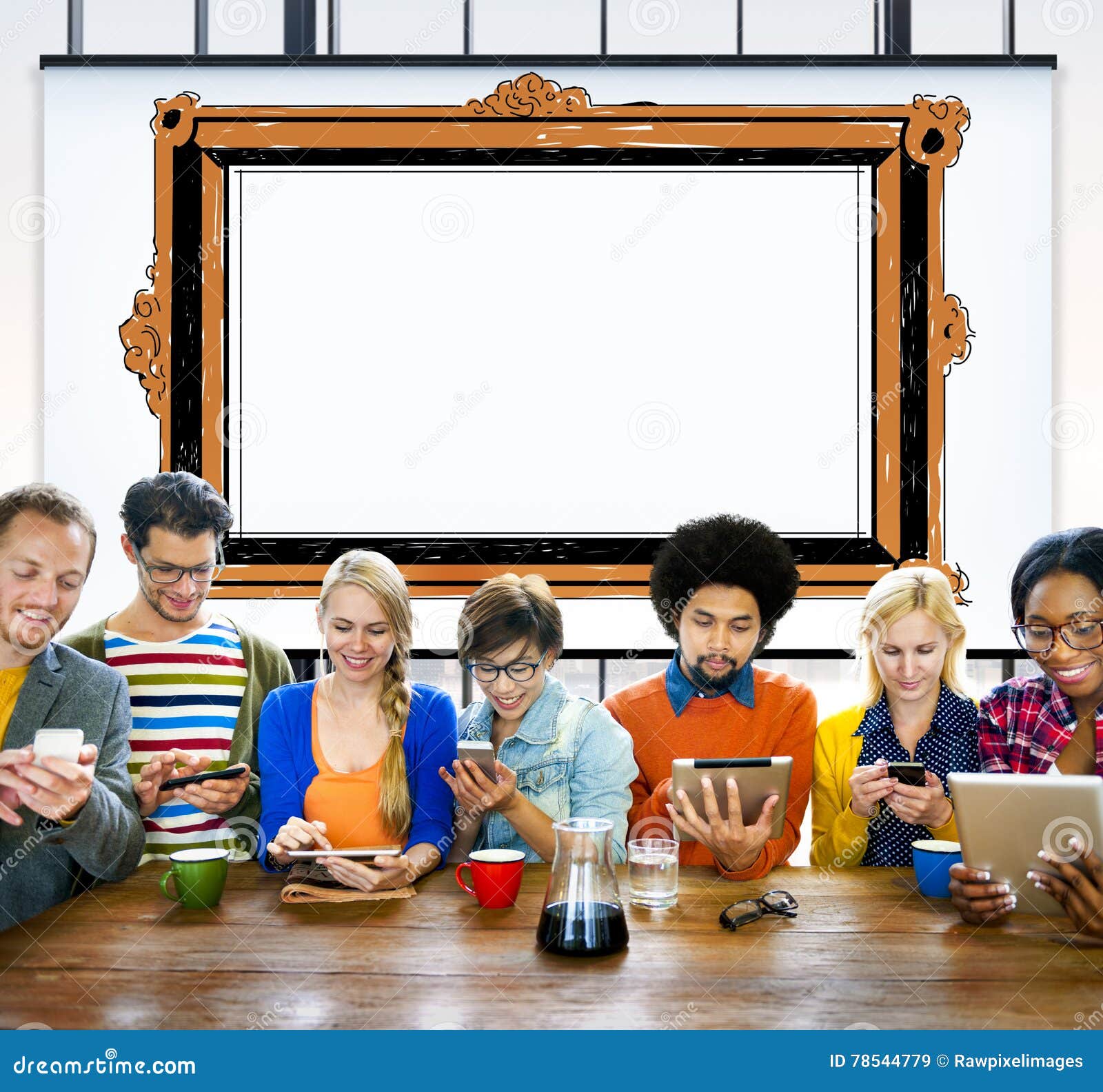 Photo Frame Gallery Border Decoration Concept Stock Image - Image of ...