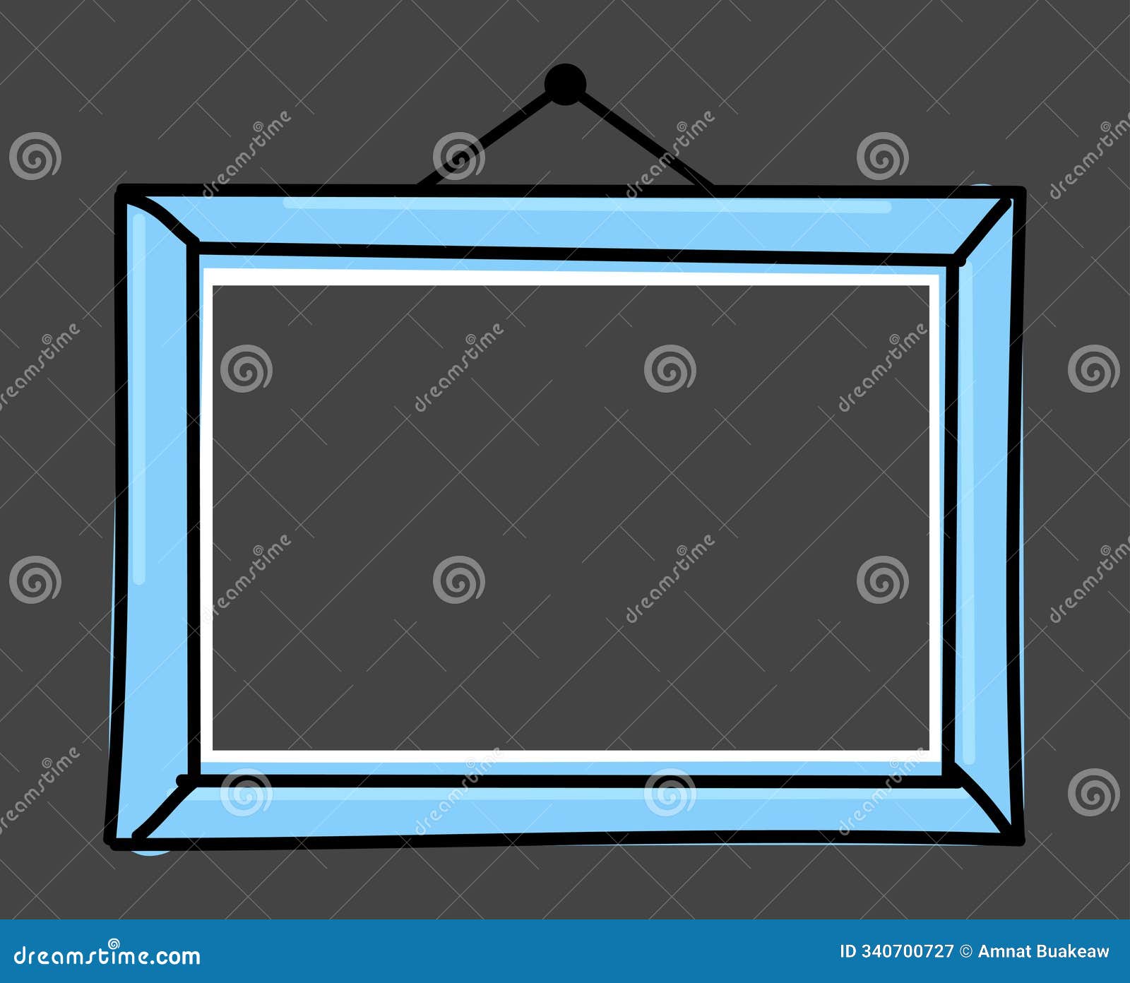 Photo Frame Hanging, Wood Frame Doodle, Framework Hand Drawn Stock ...