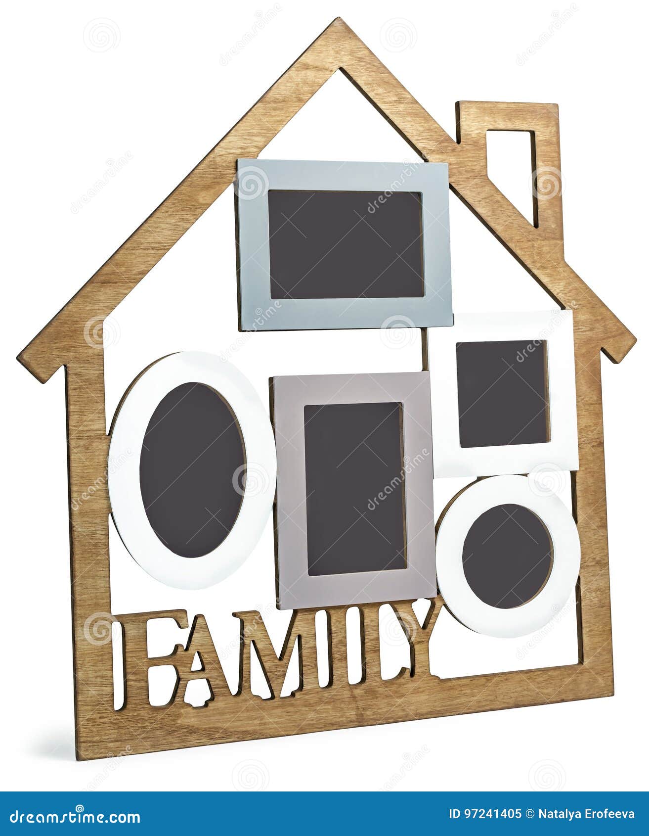Photo Frame House Consists of Five Frames and the Text Family Stock ...