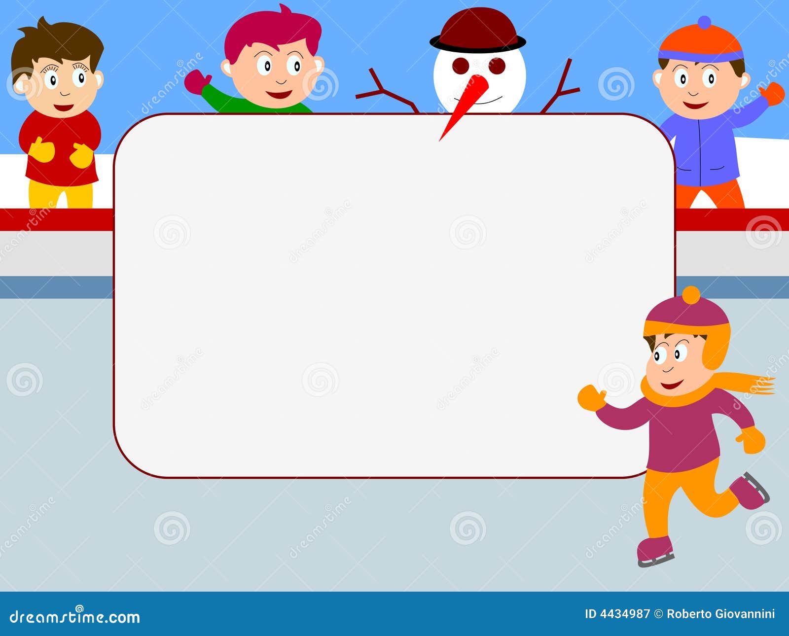 Photo Frame - Ice Skating stock illustration. Illustration of drawing ...