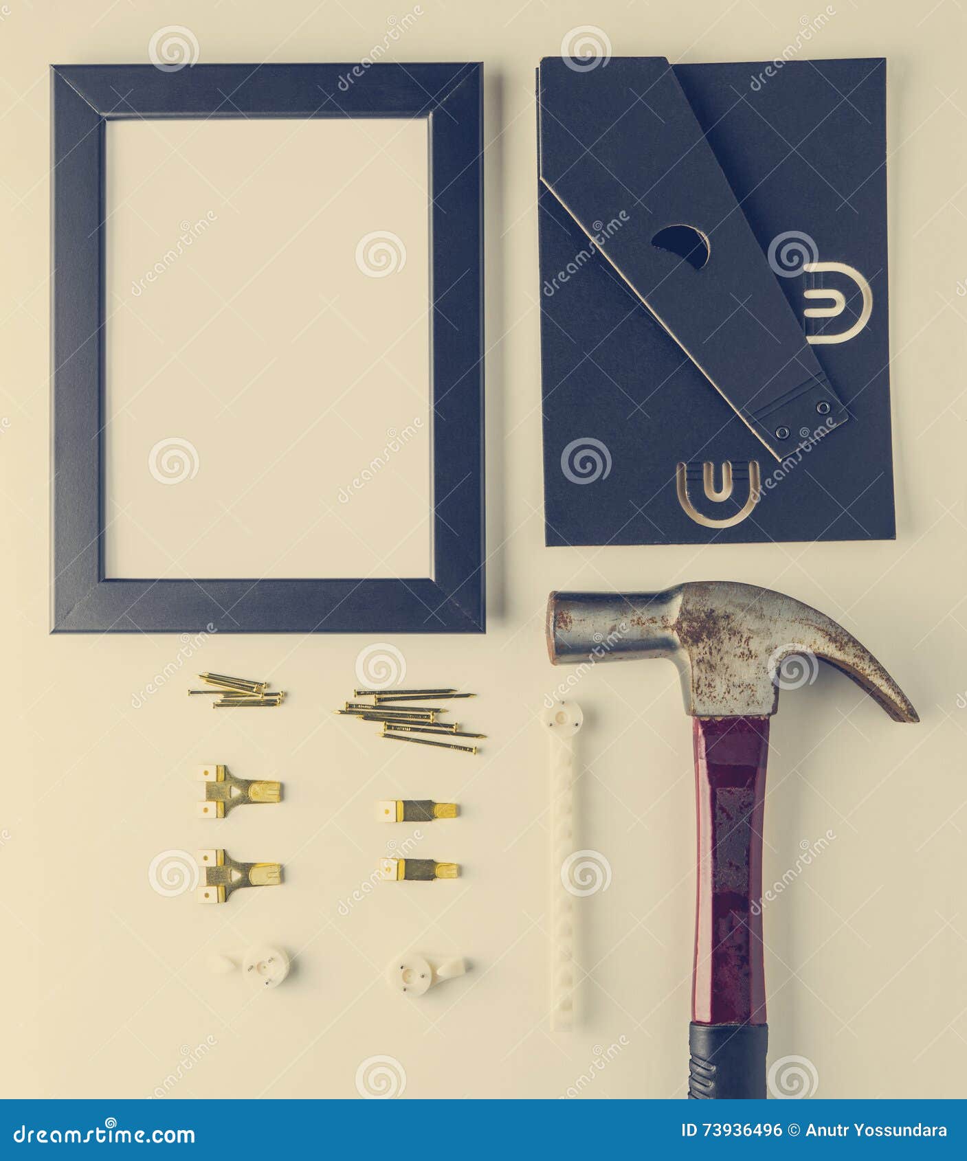 Photo Frame Installation Equipments. Stock Photo - Image of putting ...