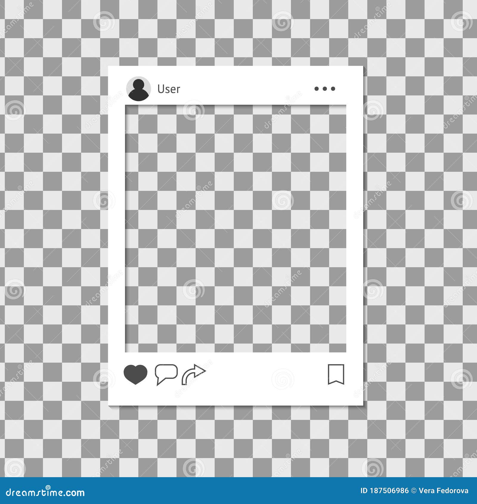 Photo Frame Isolated On Transparent Background. Social Media Post ...