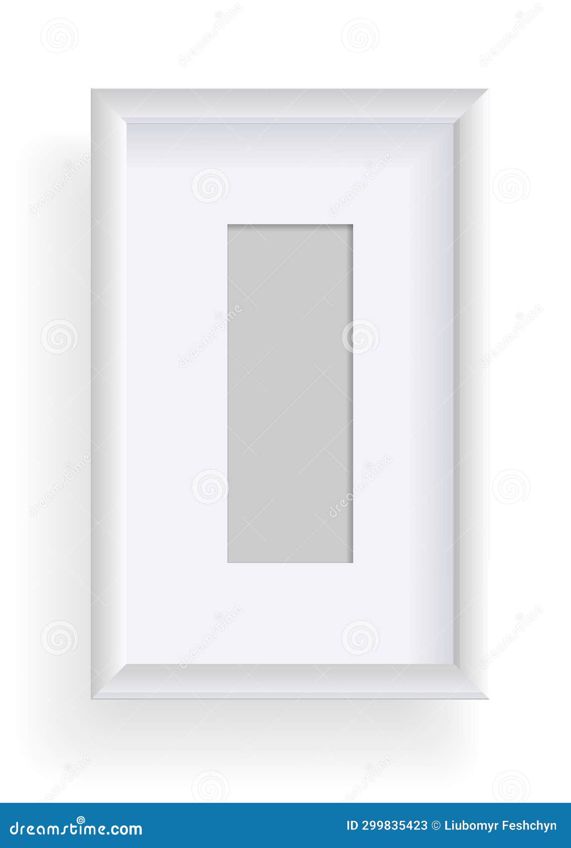 Photo Frame Isolated on White, Rectangular Frame Mockup. Empty Framing ...