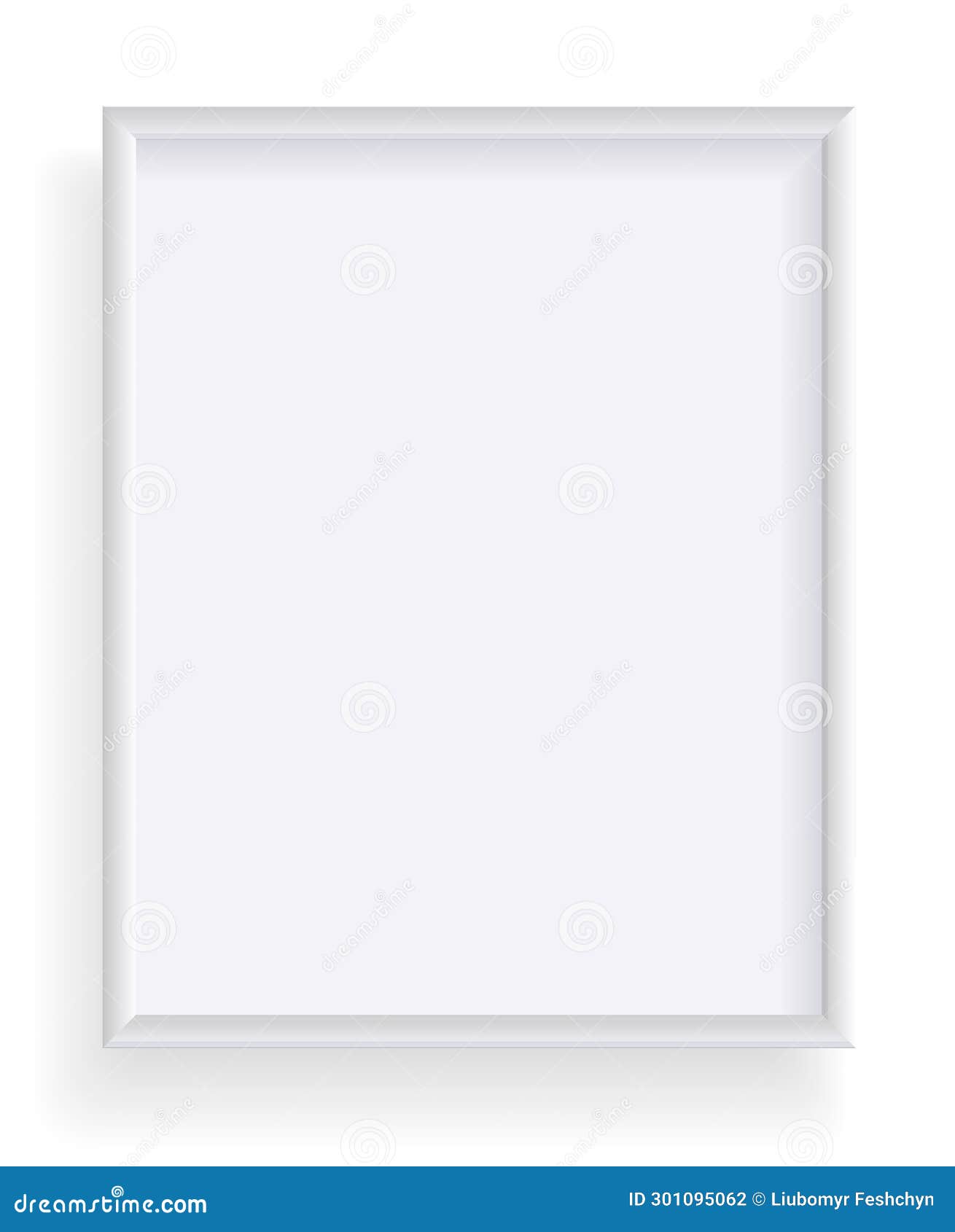 Photo Frame Isolated on White, Rectangular Frame Mockup. Empty Framing ...