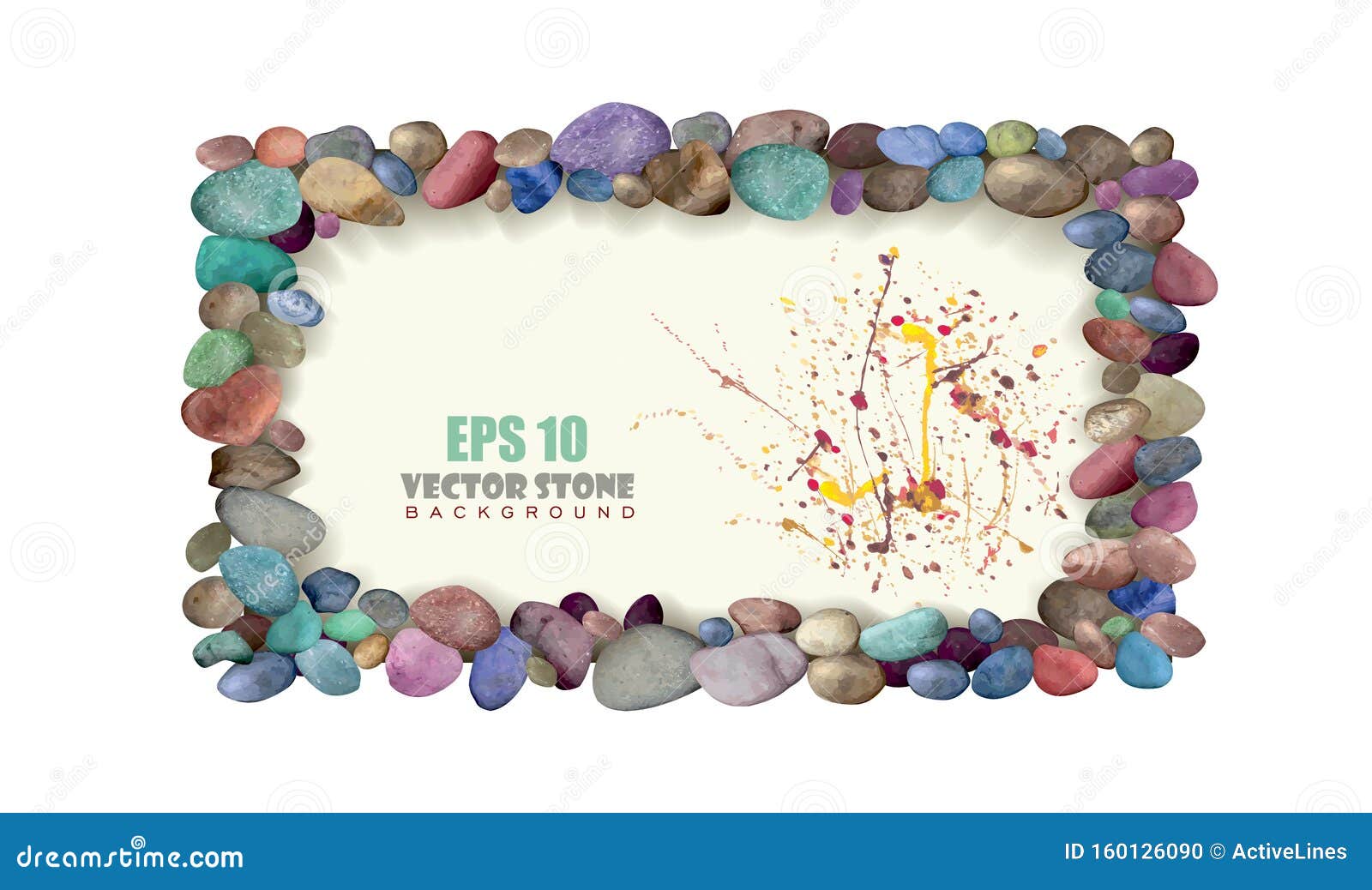 Vector Arrangement of Pebbles Around an Empty White Space. Stock Vector ...