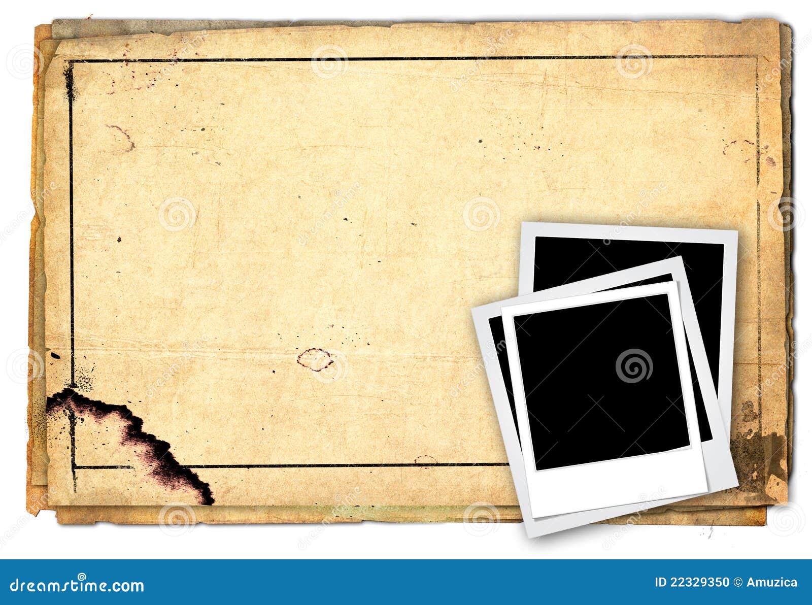 Photo frame on old paper stock illustration. Illustration of pattern ...