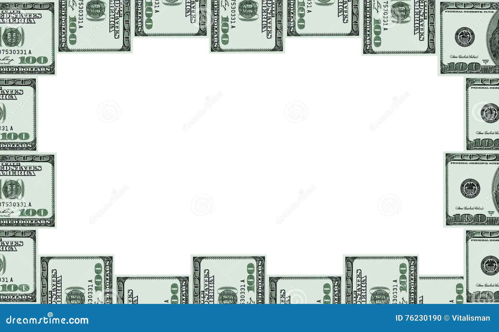 Photo Frame from One Hundred Dollar Notes Stock Illustration ...