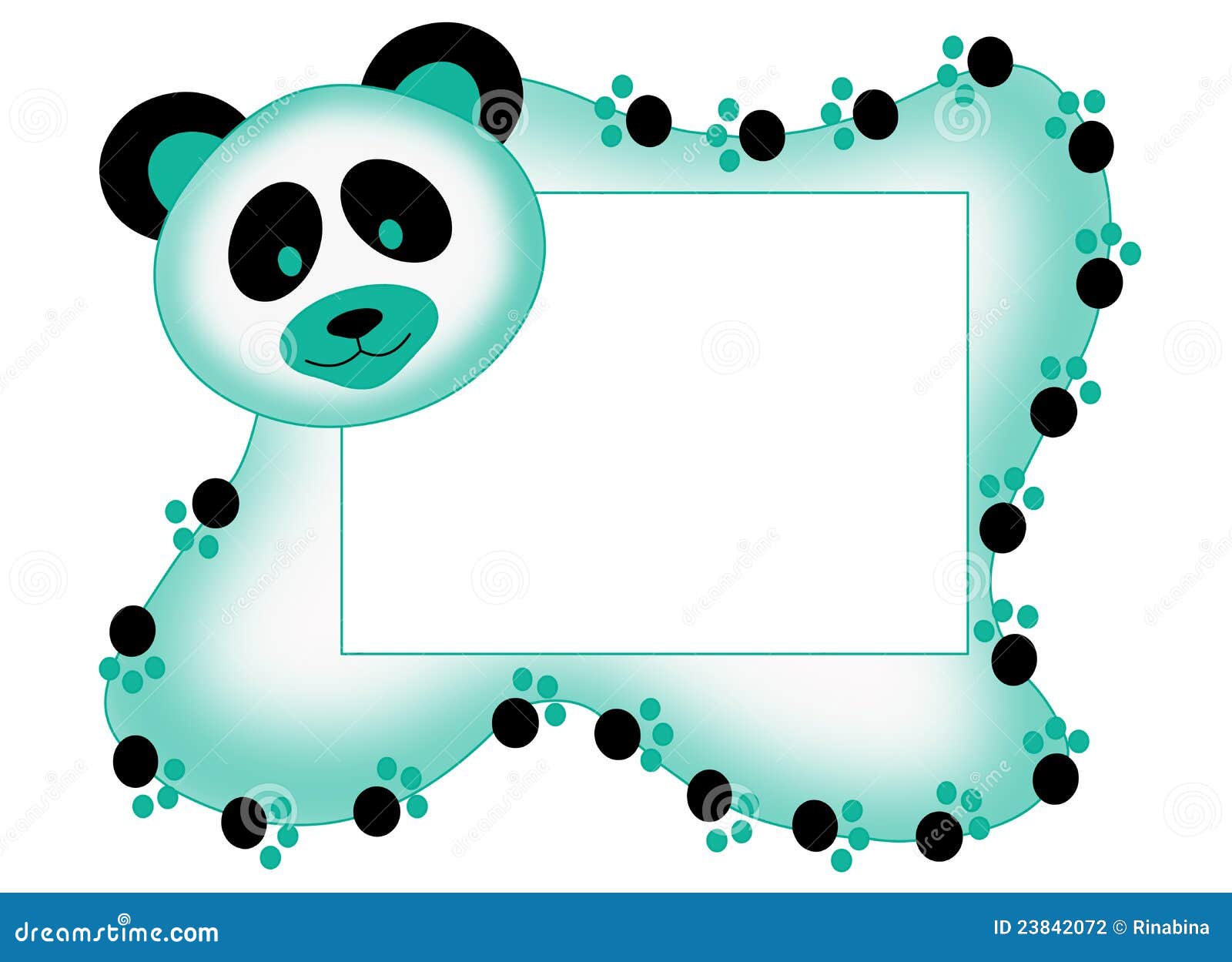 Photo frame with panda stock illustration. Illustration of frame - 23842072