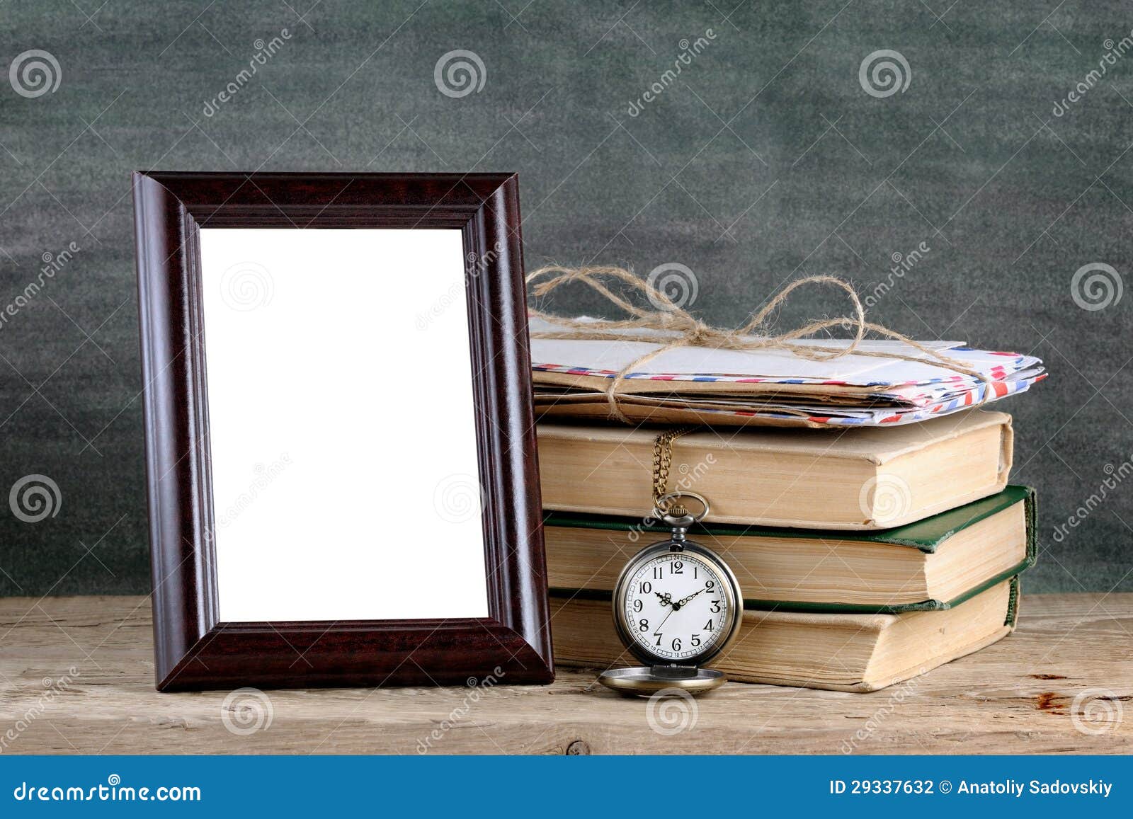 Photo frame and old books stock photo. Image of copyspace - 29337632