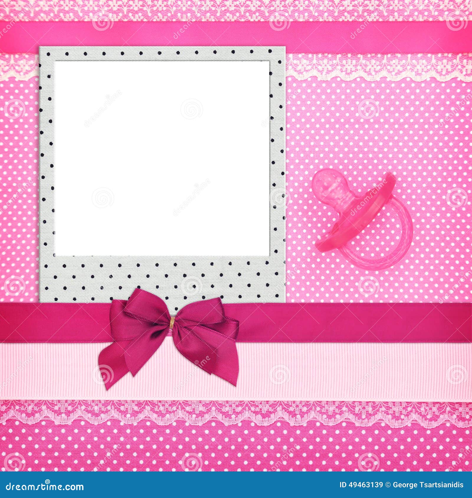 Photo Frame and Pink Pacifier Stock Image - Image of newborn, dummy ...