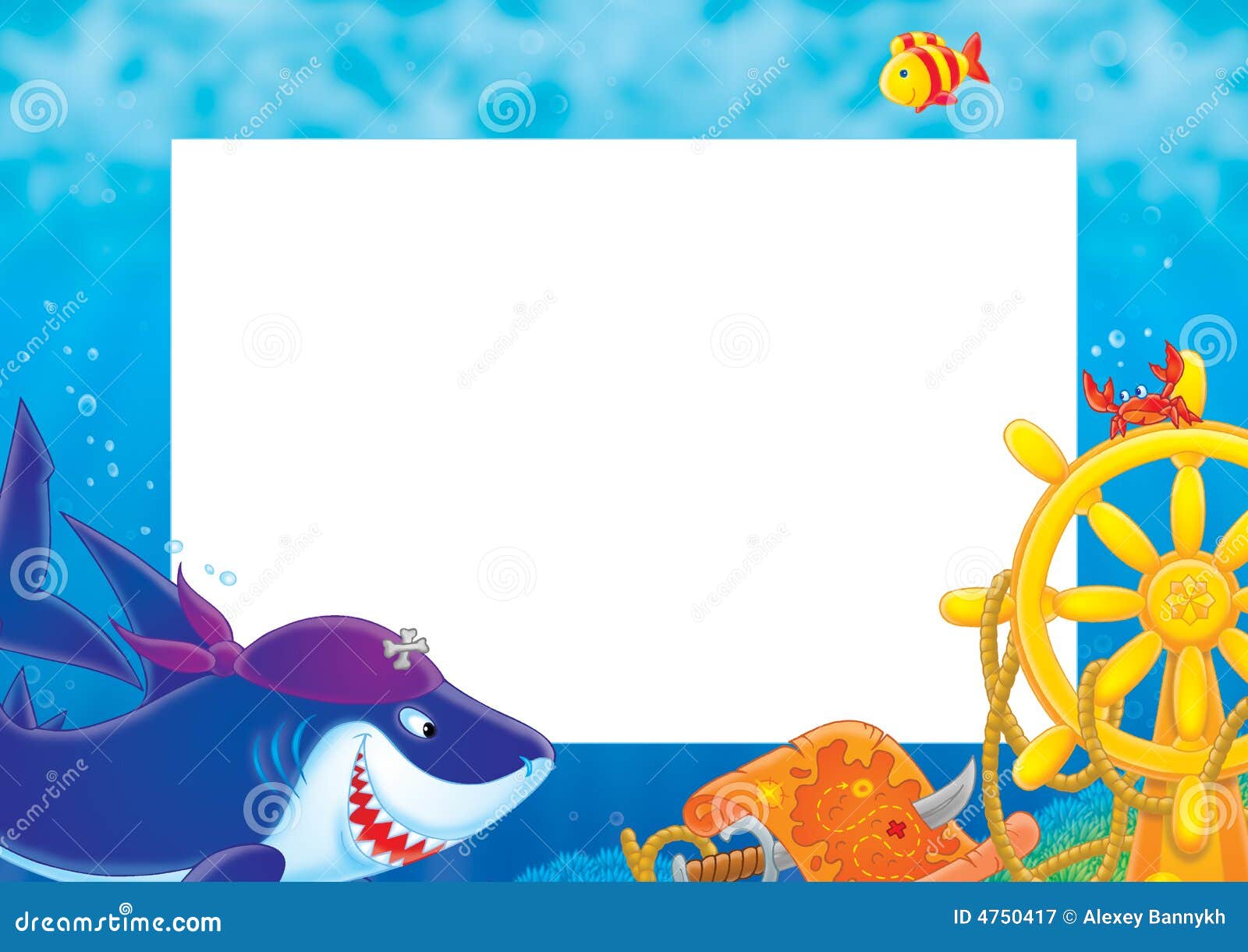 Photo Frame â€œPirate Sharkâ€ Stock Illustration - Illustration of ...