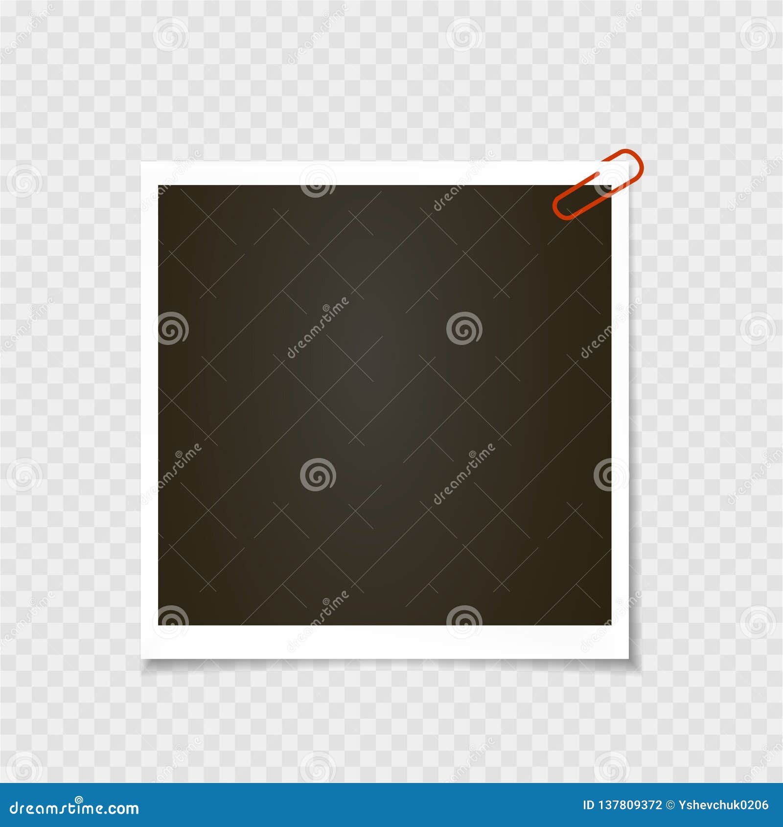 Photo Frame. Polaroid Frame, Vector with Pin, Staple, Paper Clip ...