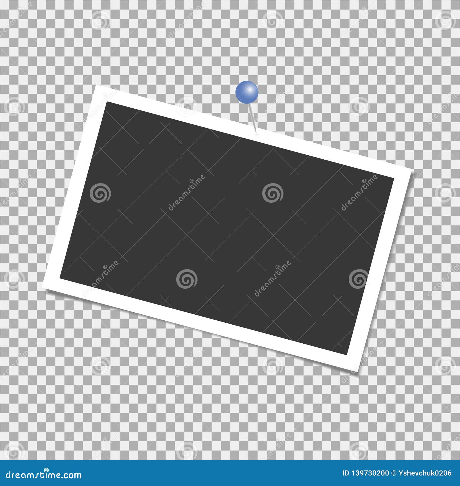 Photo Frame. Polaroid Frame, Vector with Pin, Staple, Paper Clip ...