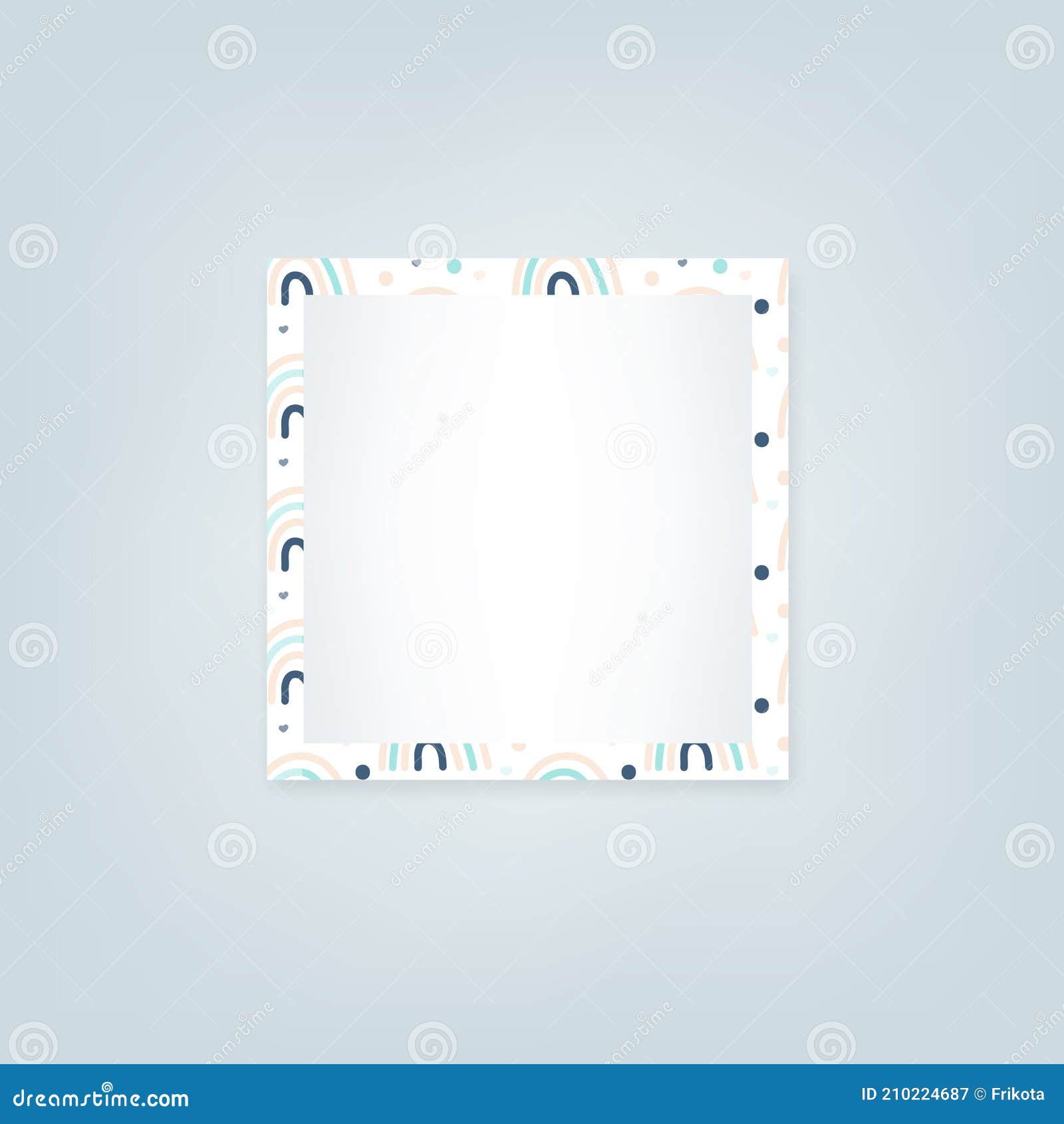Photo Frame. Rainbow Pattern Border. Vector Illustration, Flat Design ...