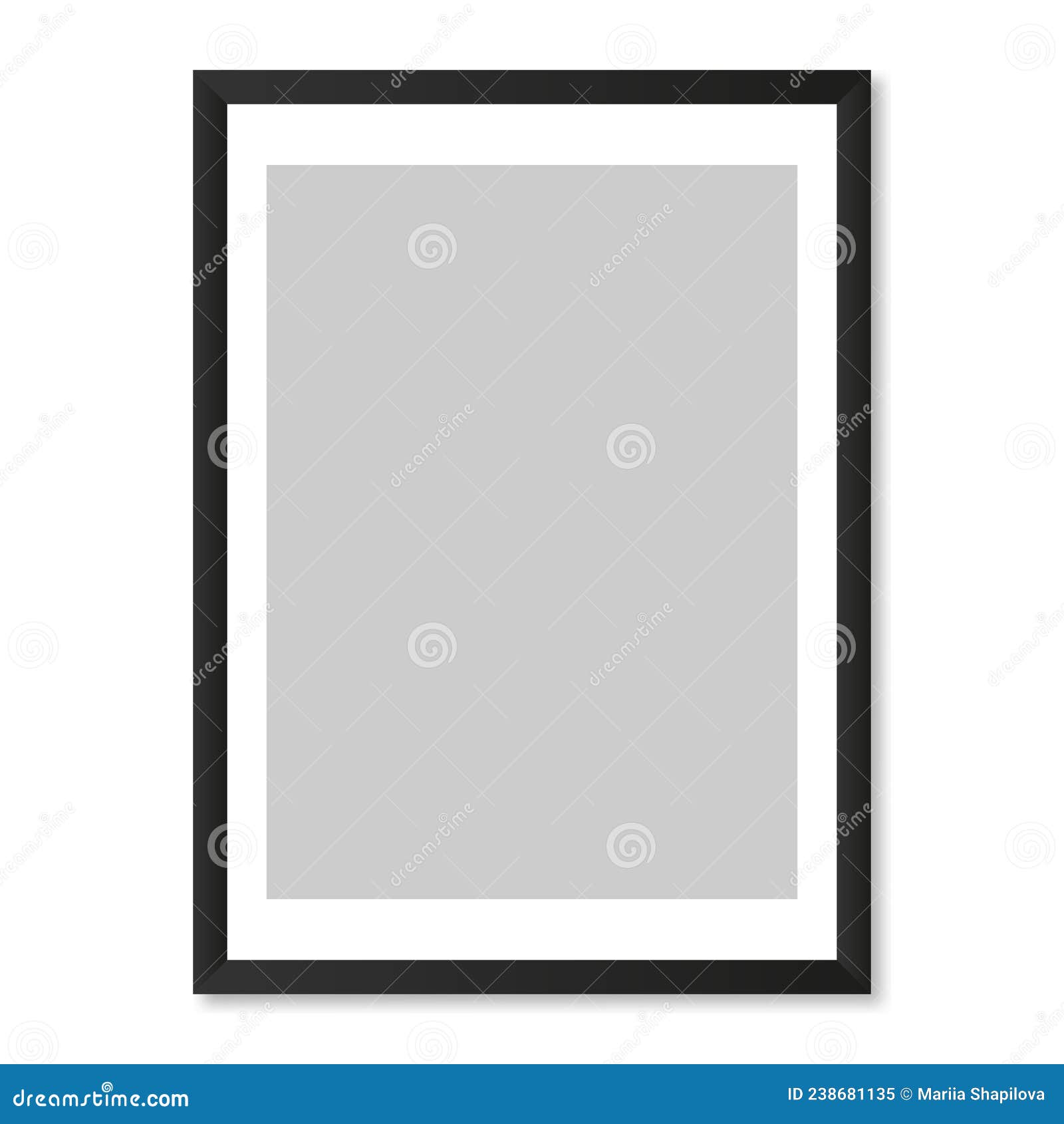 Photo Frame. Realistic Square Black Frames Mockup Stock Vector ...