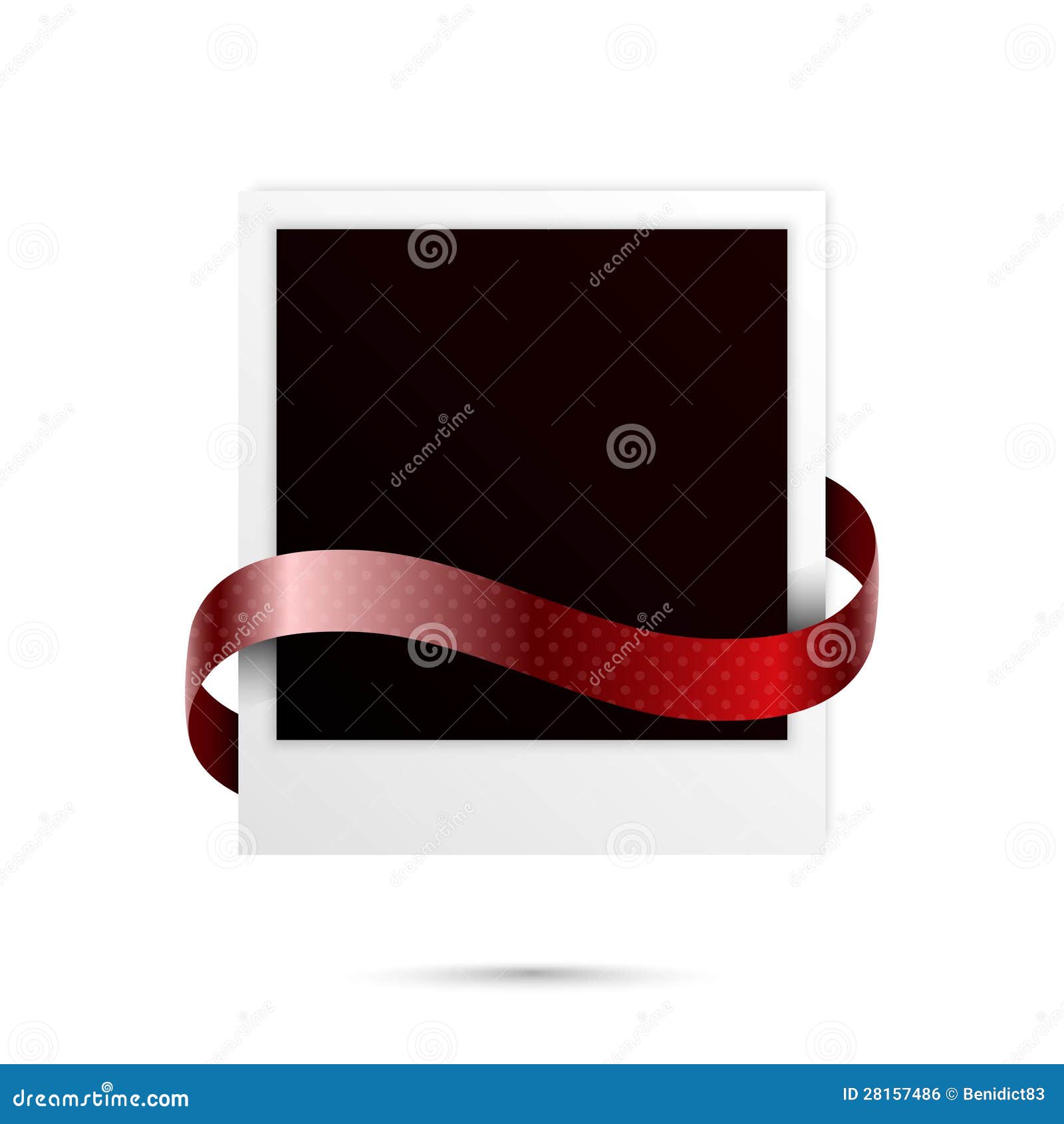 Photo frame with ribbon stock vector. Illustration of polaroid - 28157486