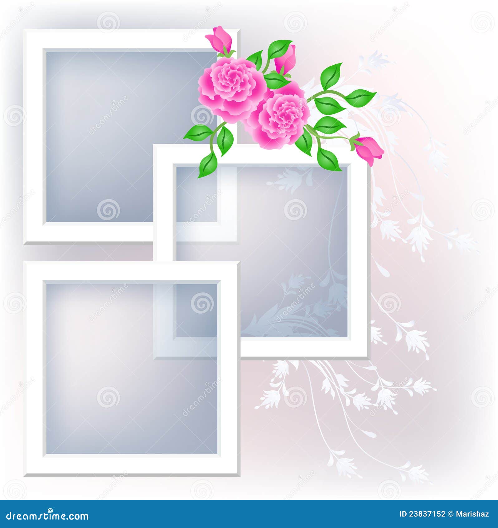 Photo frame and roses stock vector. Illustration of surface - 23837152