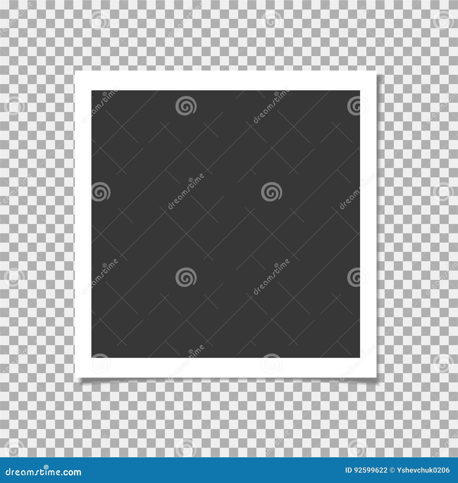 Photo Frame with Shadow on Isolate Background. Vector Template for Your ...