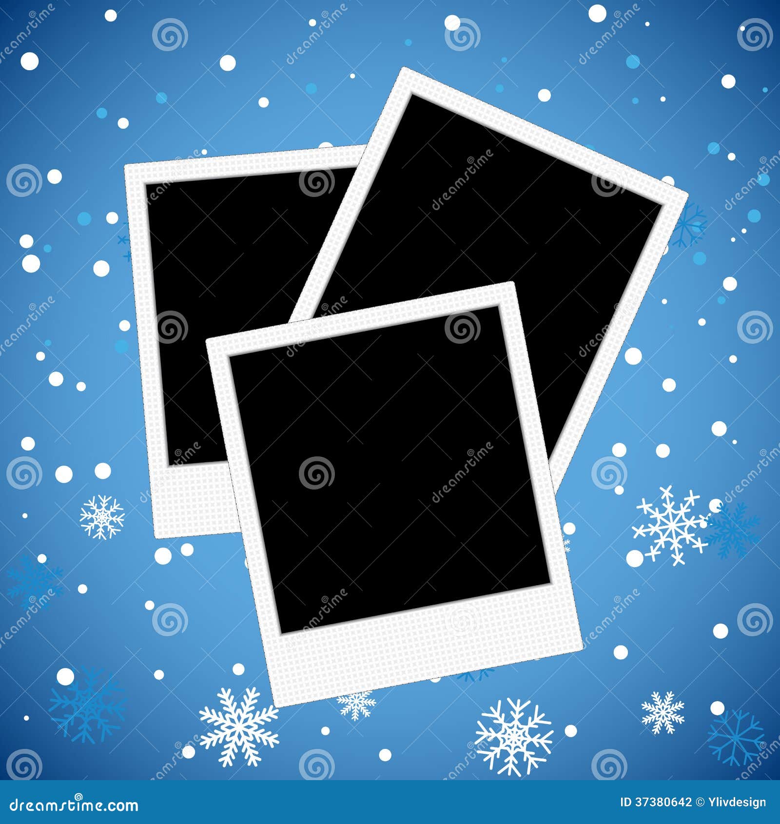 Photo Frame on a Snowy Background Stock Vector - Illustration of frost ...