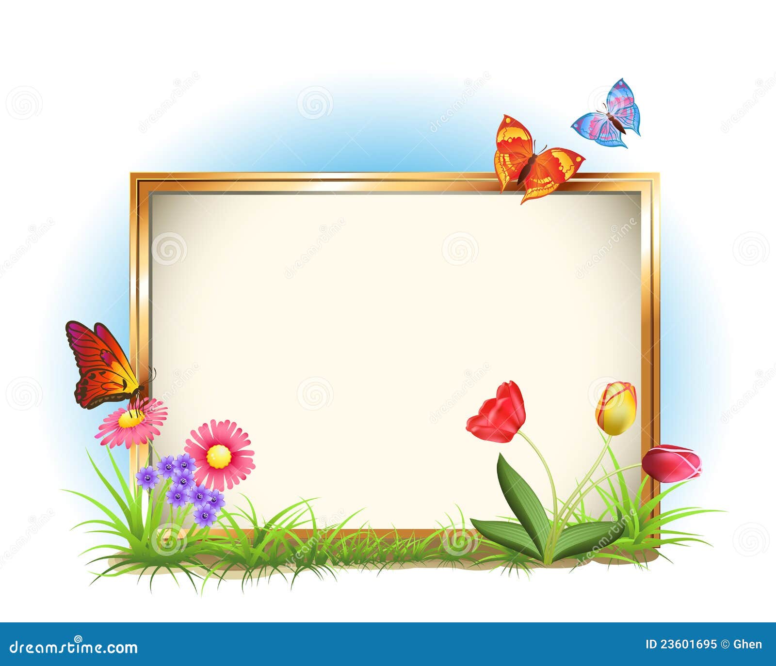 Photo Frame with Spring Flowers Stock Vector - Illustration of ...