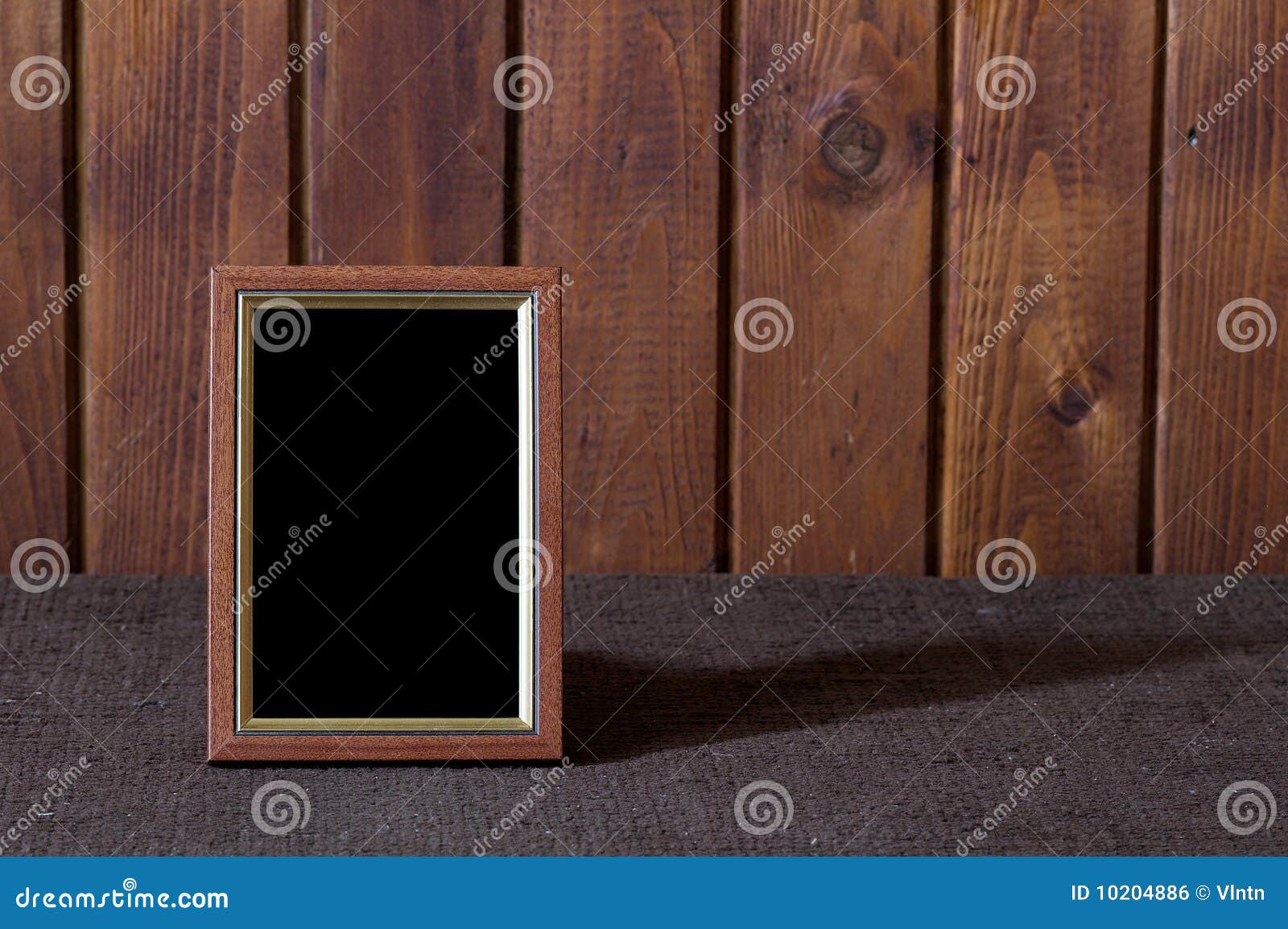 Photo frame on table stock photo. Image of grunge, brown - 10204886
