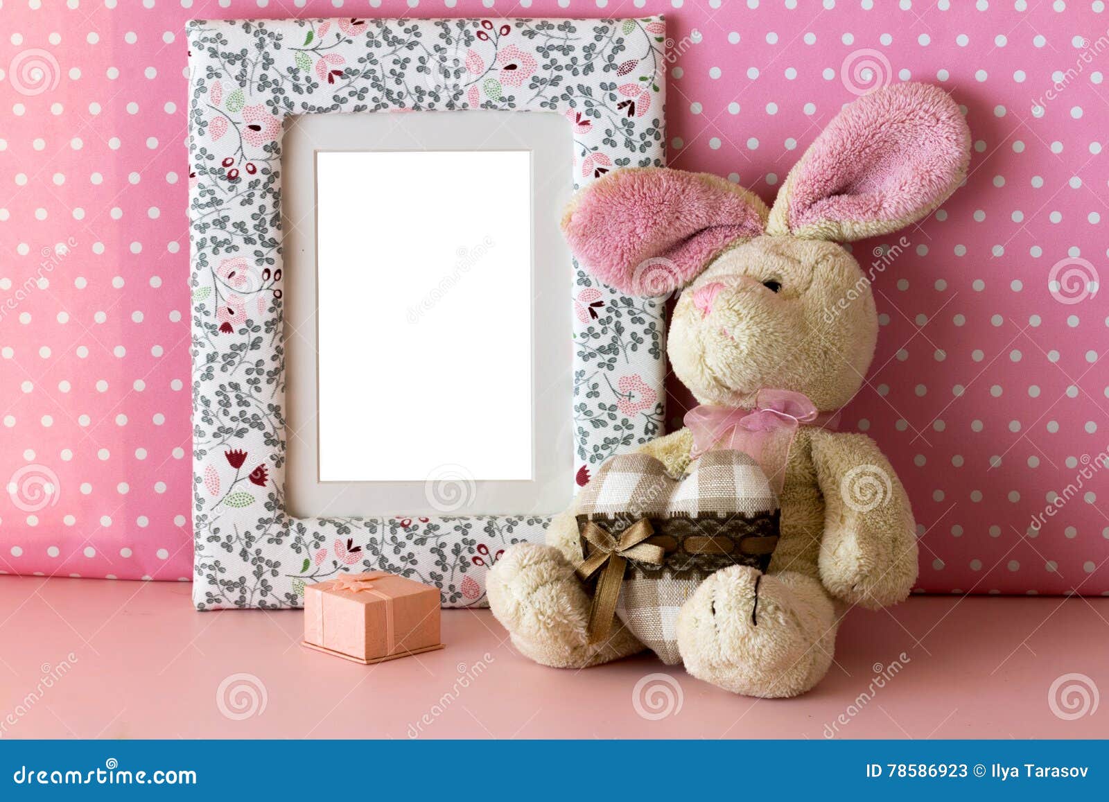 Photo Frame with Teddy Rabbit Stock Image - Image of isolation, peas ...