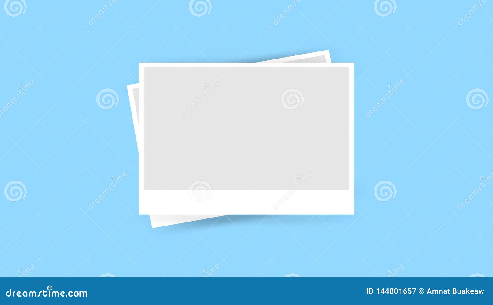 Photo Frame Template Isolated on Blue Background, Frames Photo Collage ...