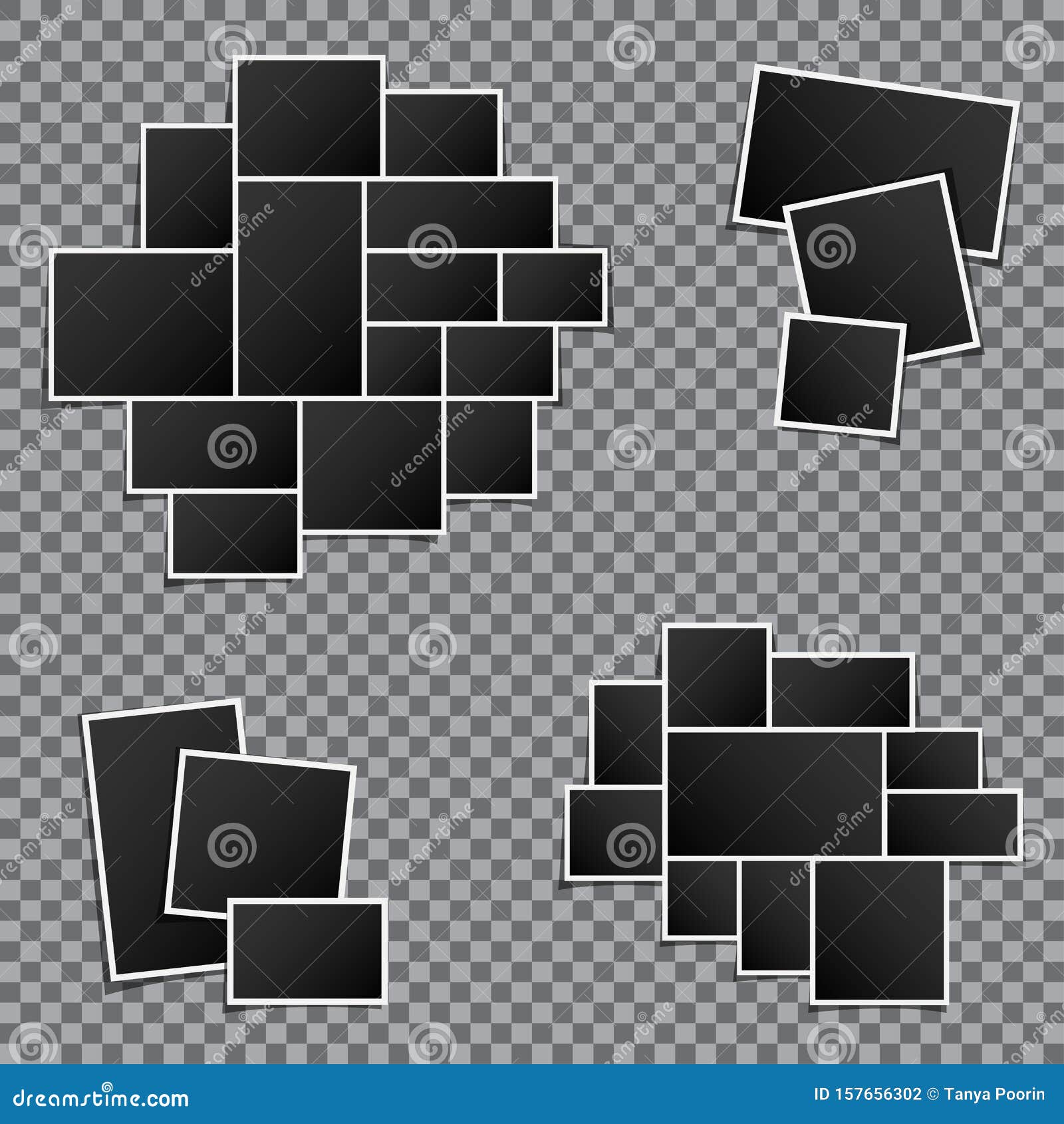 Photo Frame Templates Isolated on Transparent Background Stock Vector ...