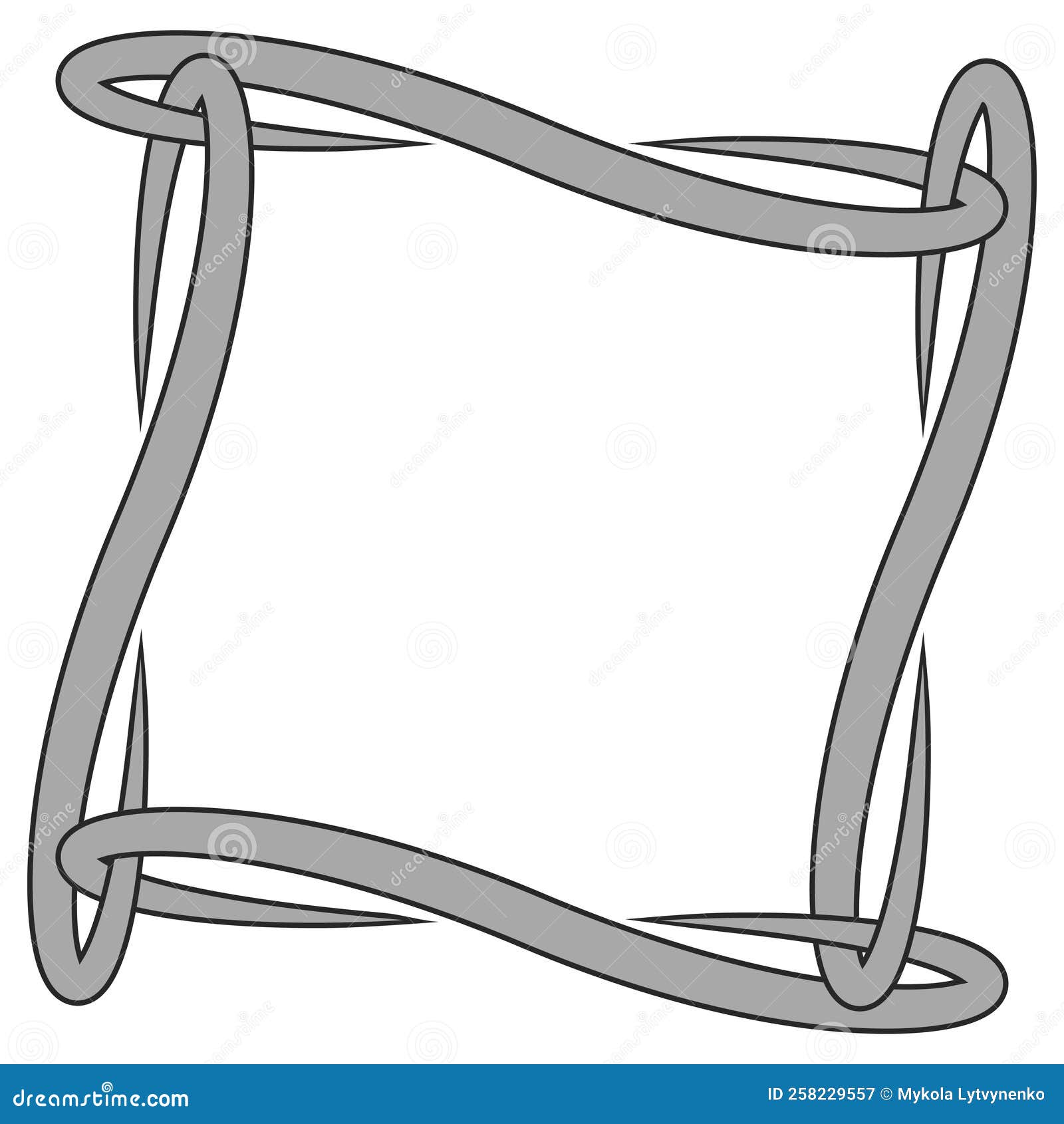 Photo Frame From Twisted Curled Sides, Twisted Sides Frame Cartoon ...
