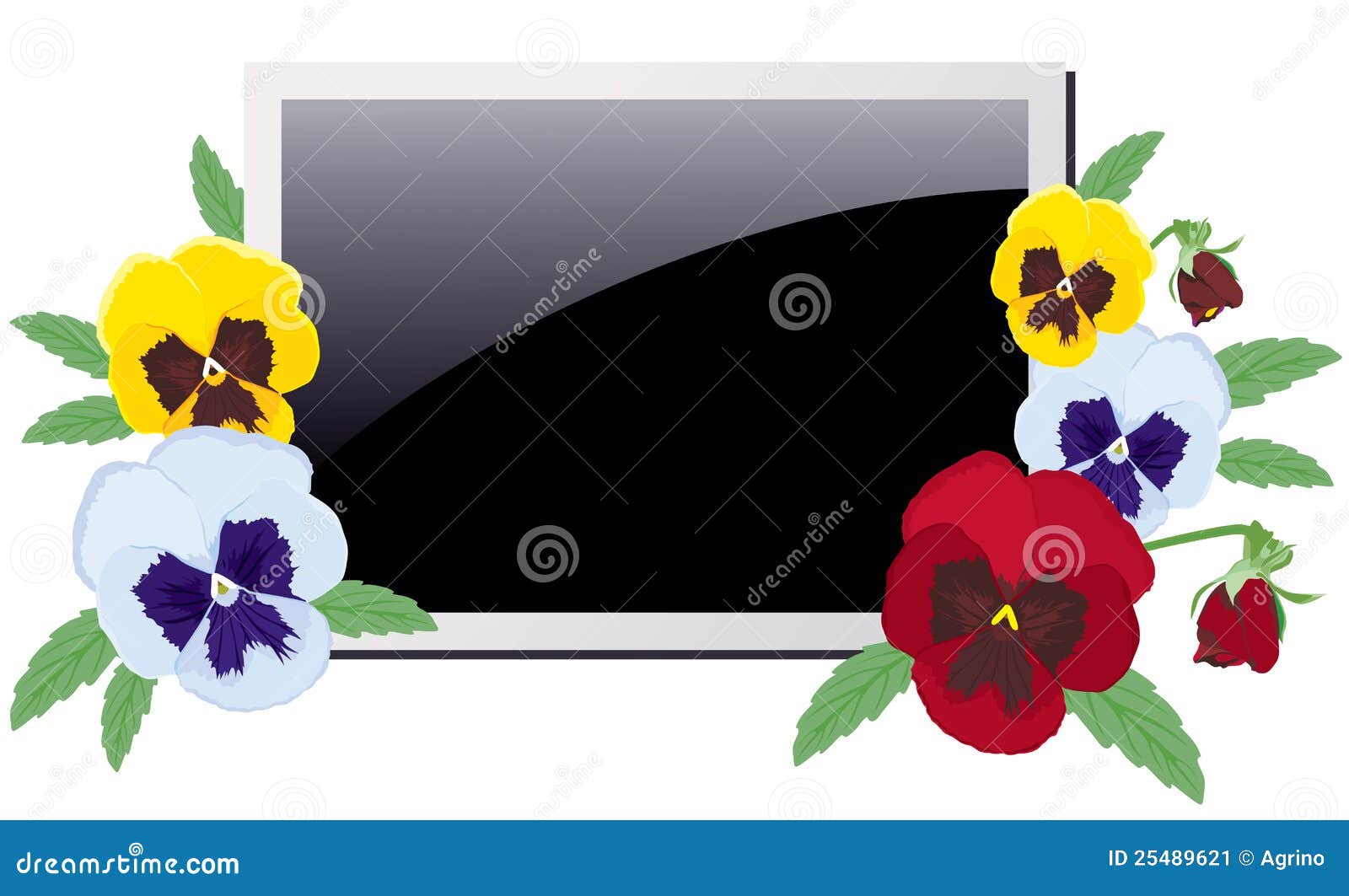 Photo frame in the violets stock vector. Illustration of plant - 25489621