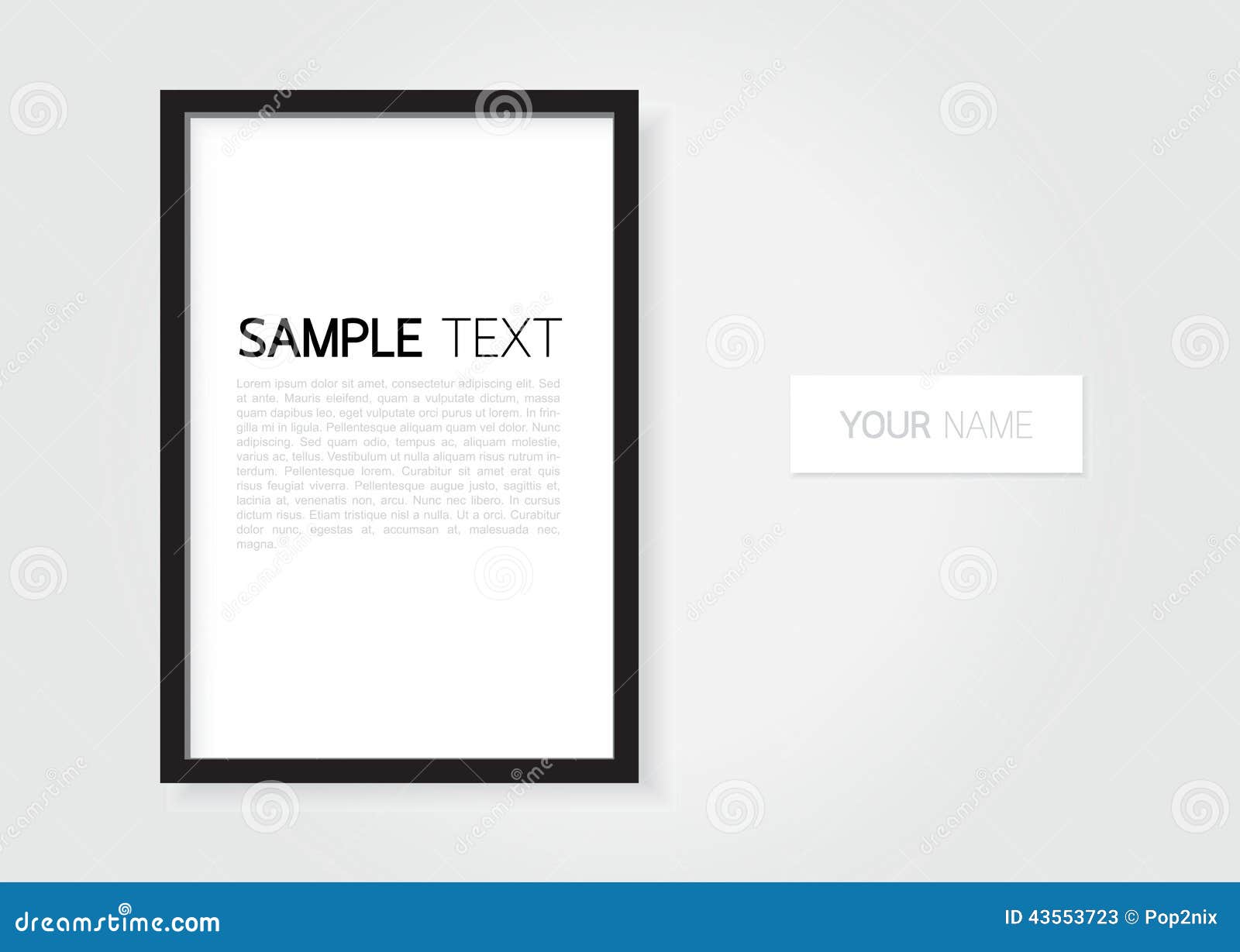 Photo Frame on Wall for Gallery Portfolio Stock Vector - Illustration ...