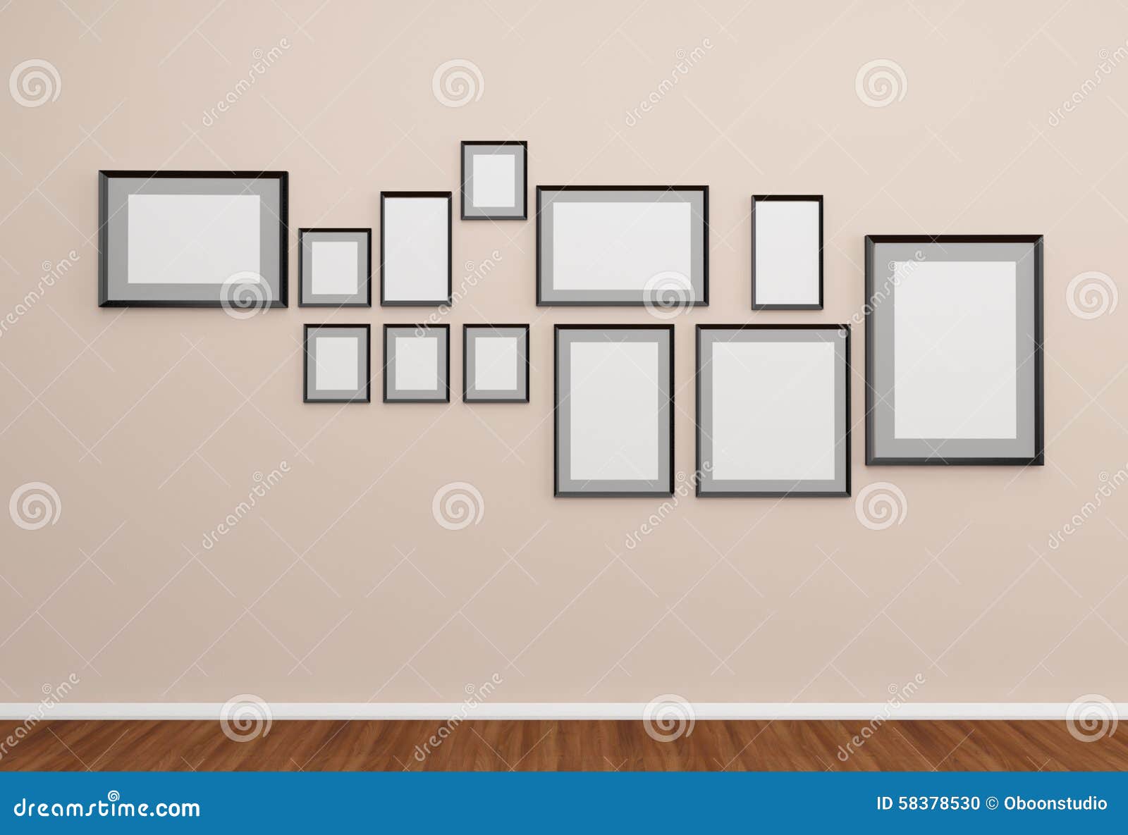 Photo frame on the wall stock illustration. Illustration of photograph ...