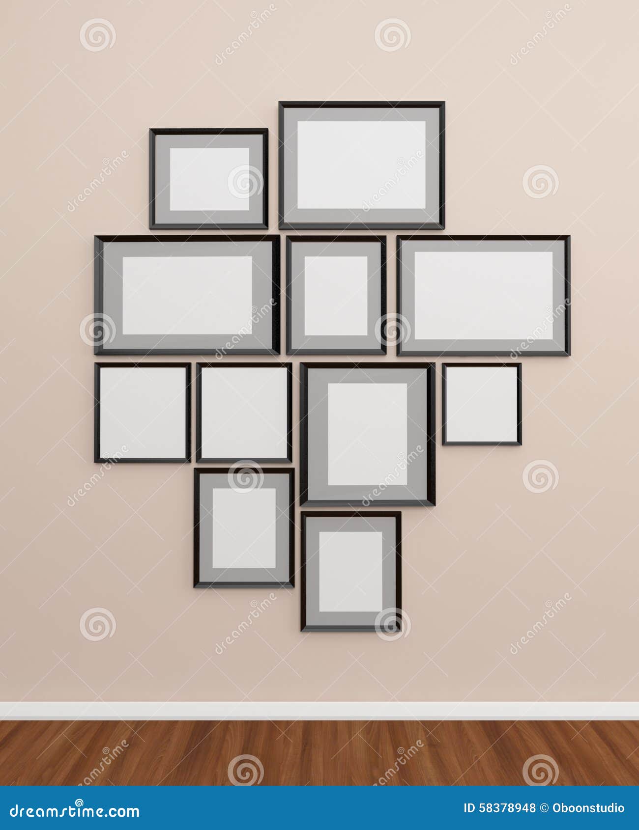 Photo frame on the wall stock illustration. Illustration of design ...