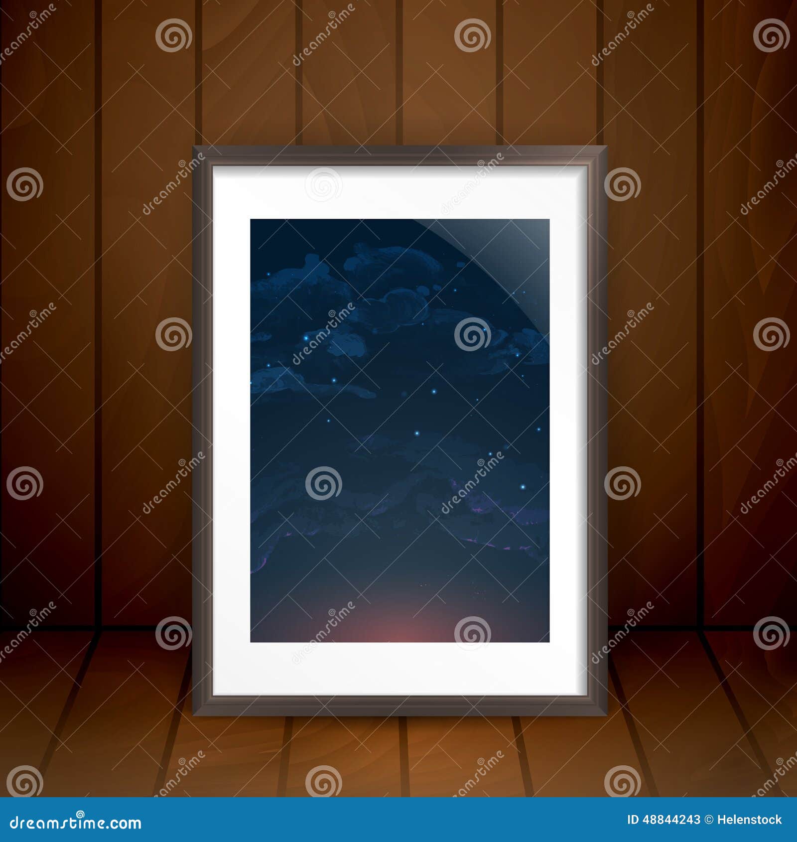 Photo Frame on the Wall stock vector. Illustration of decoration - 48844243