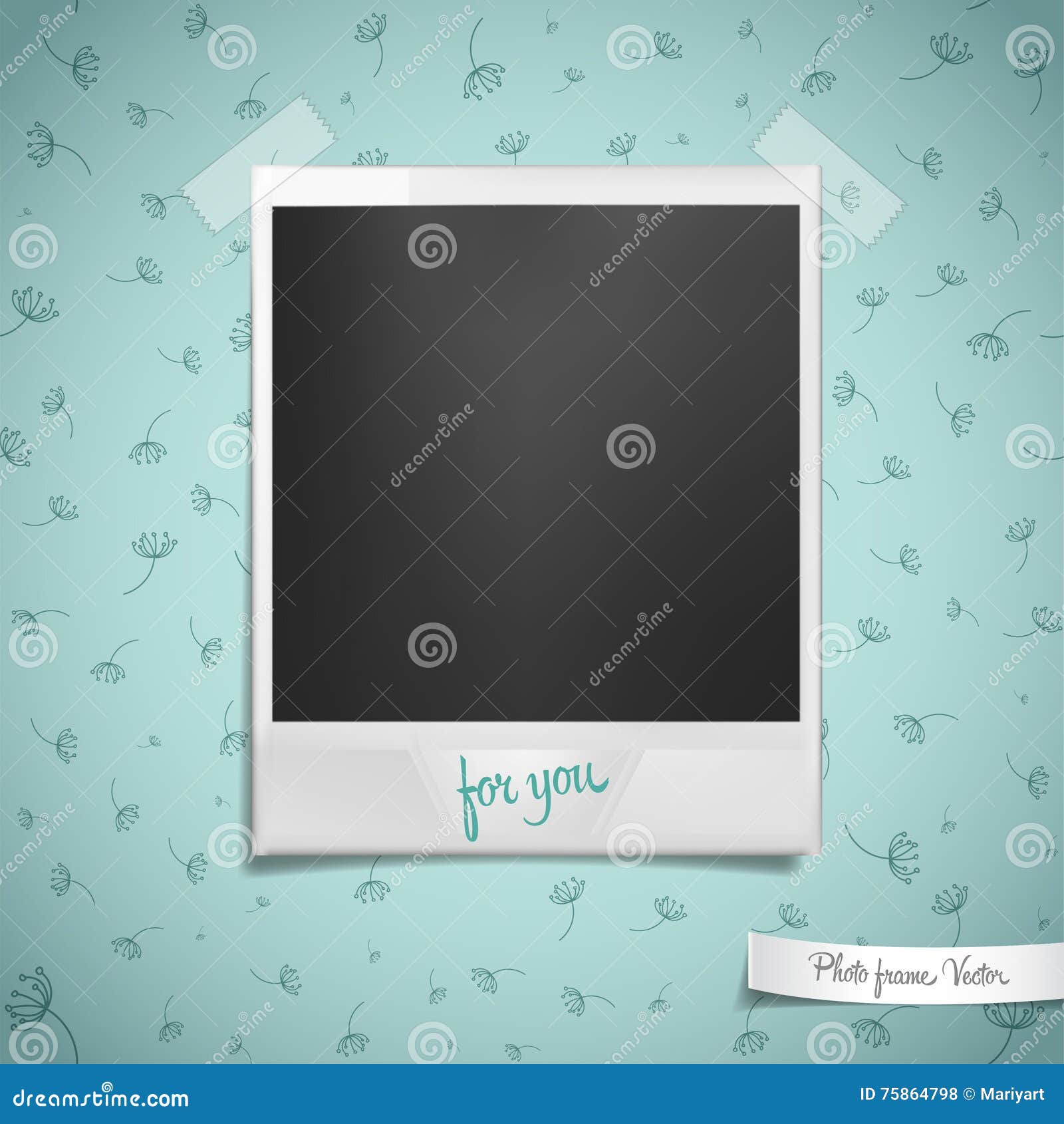 Photo frame on wallpaper stock vector. Illustration of scrapbook - 75864798