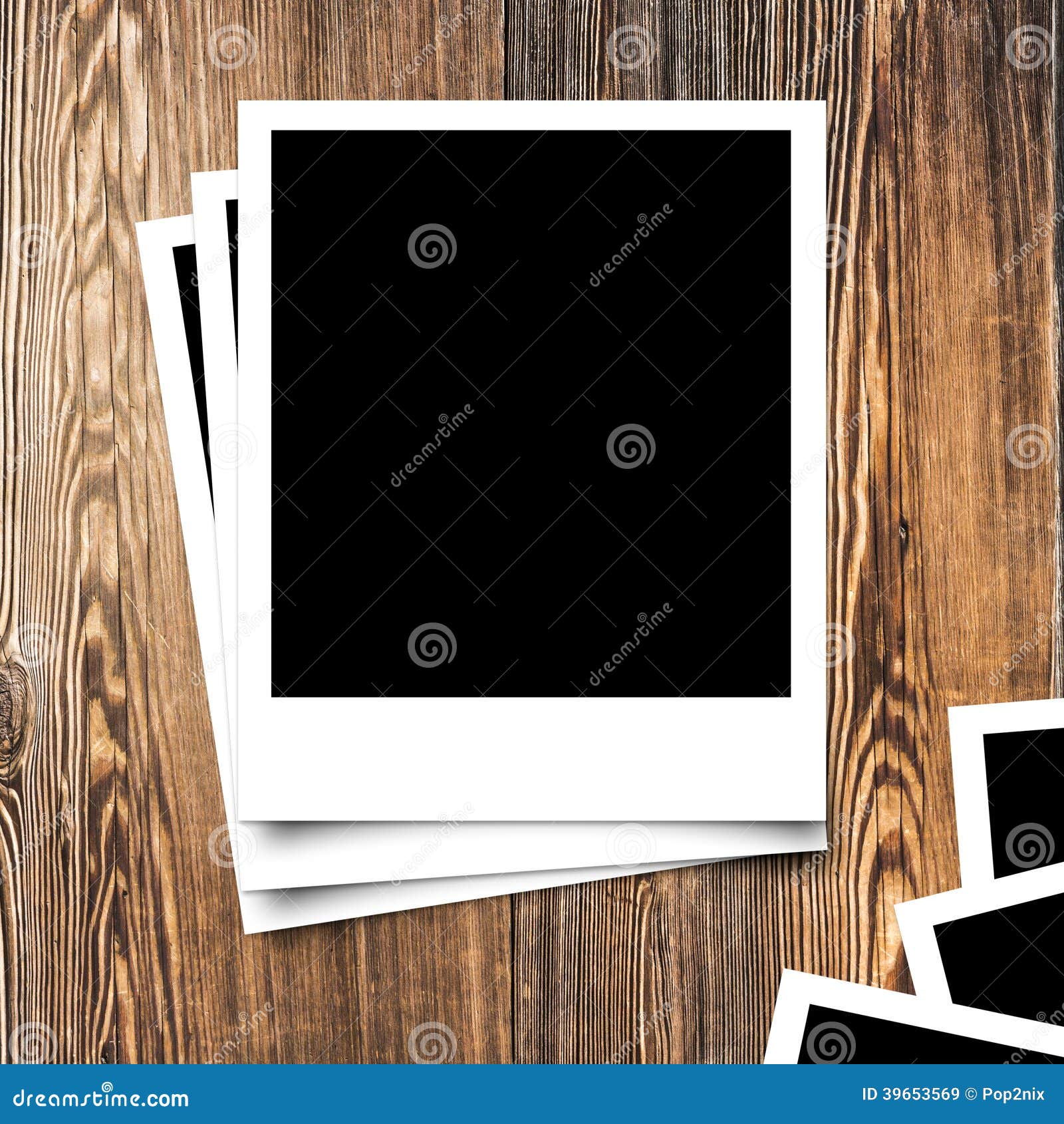 Photo Frame on Wood Texture and Background Stock Image - Image of grain ...