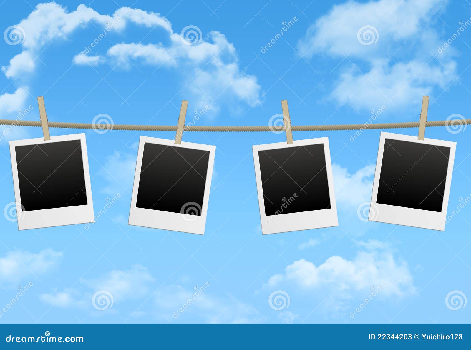 Photo Frames on the Blue Sky Stock Image - Image of exhibition ...
