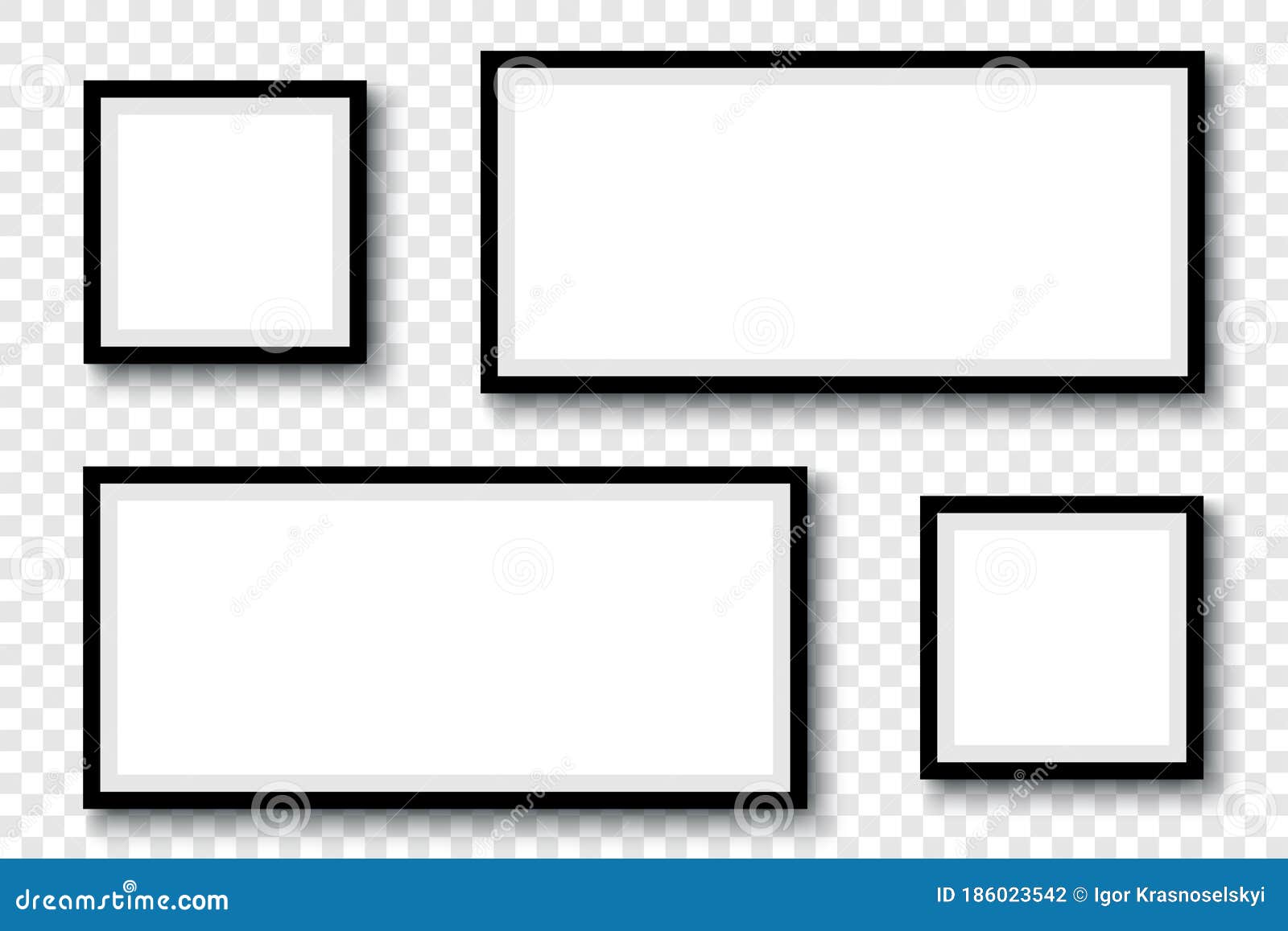 Photo Frames. Collection Photo Frames, Isolated. Template Mockup Photo ...